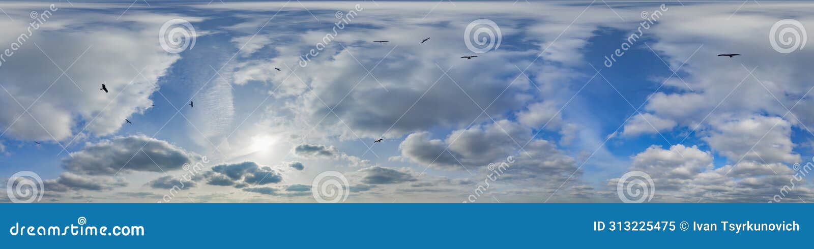 360 Hdri Panorama in Equirectangular Format of Blue Skydome and Haze ...