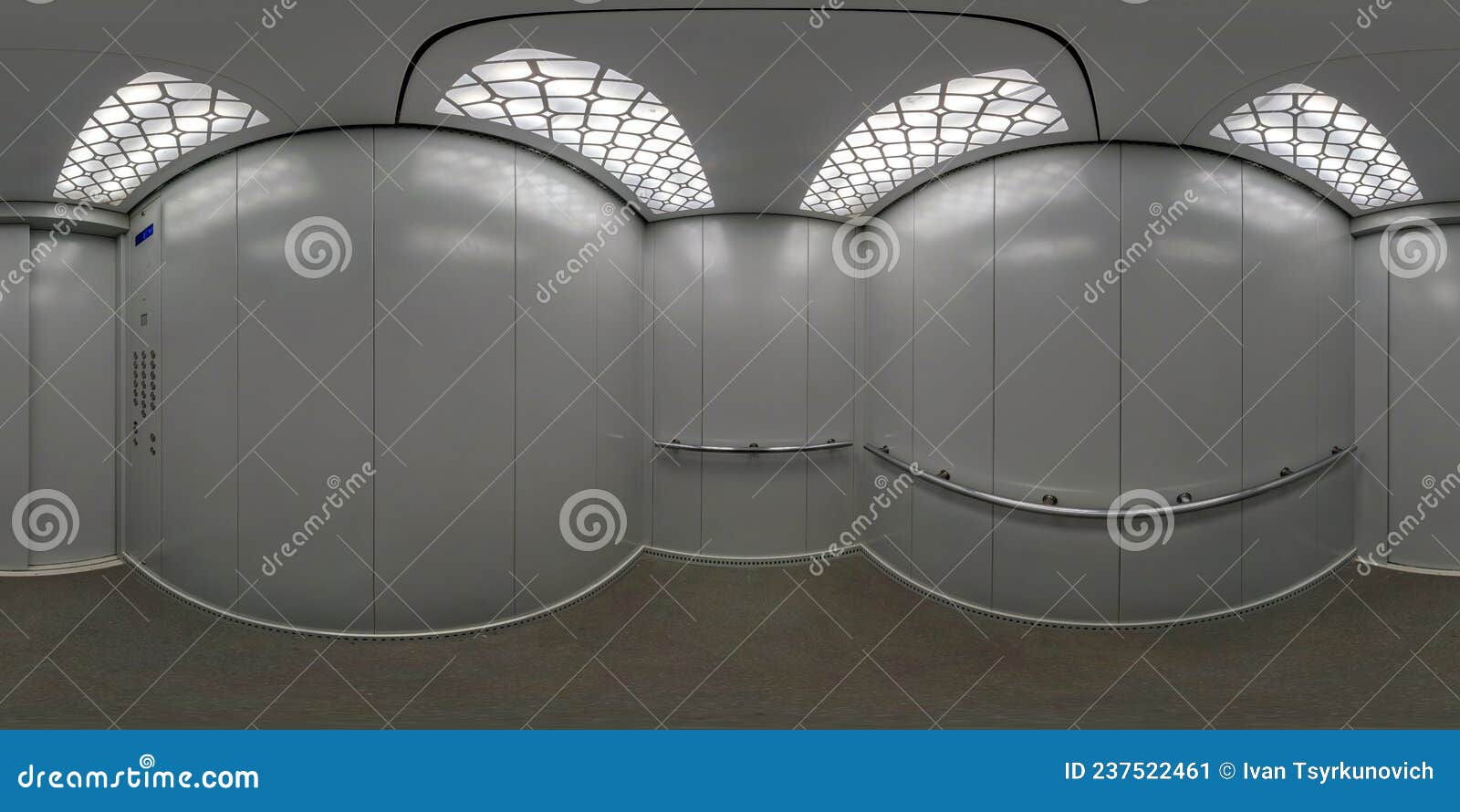 360 Hdri Panorama Inside Interior Of Metal Service Elevator Lift Room ...