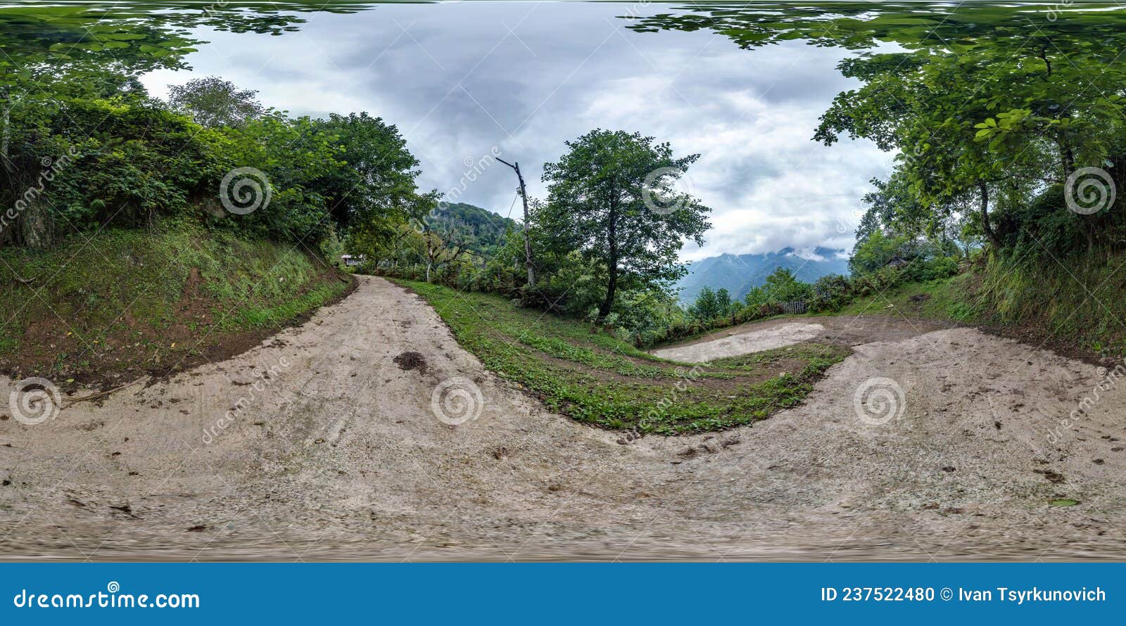 360 Hdri Panorama on Serpentine Path in High in Mountains among ...