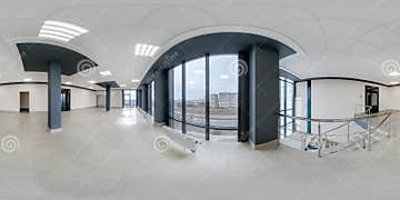 Hdri 360 Panorama View in Empty Modern Hall with Columns, Doors and ...