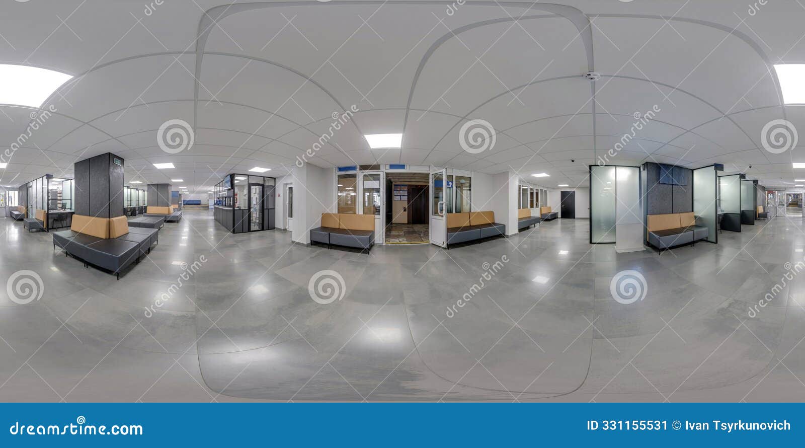 Hdri 360 Panorama View in Empty Modern Hall of Reception and Doors in ...