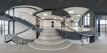 Hdri 360 Panorama View on Stairs in Empty Modern Hall with Columns ...