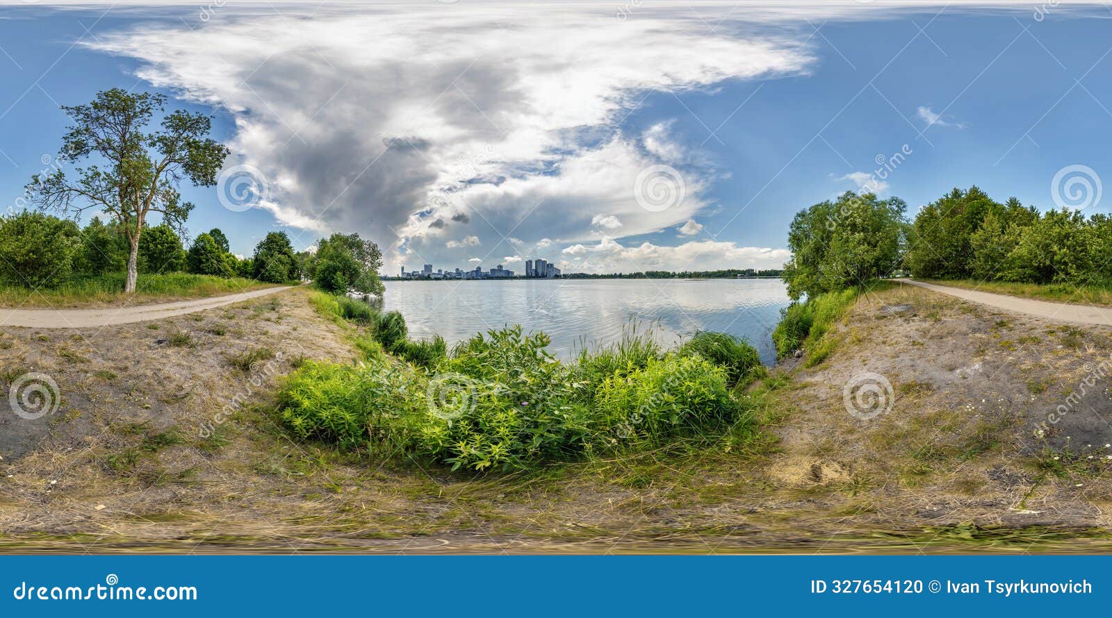 Hdri 360 Panorama View Vacation Spot on Lake View of Metropolis before ...