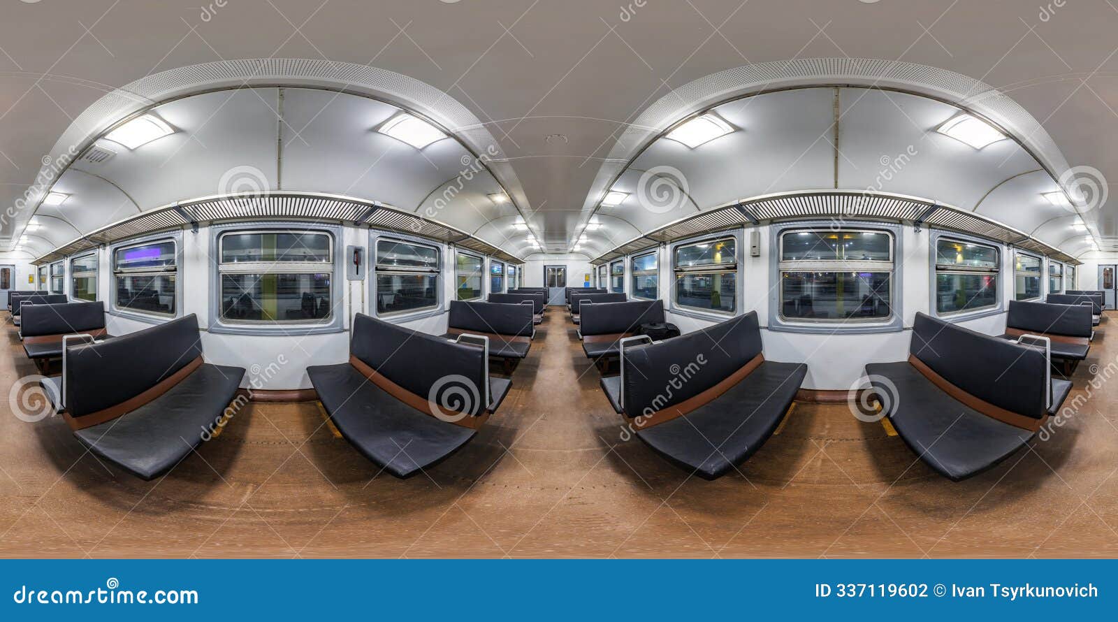 Hdri 360 Panoramainterior in Cheap Empty Train Car with Simple Bench ...