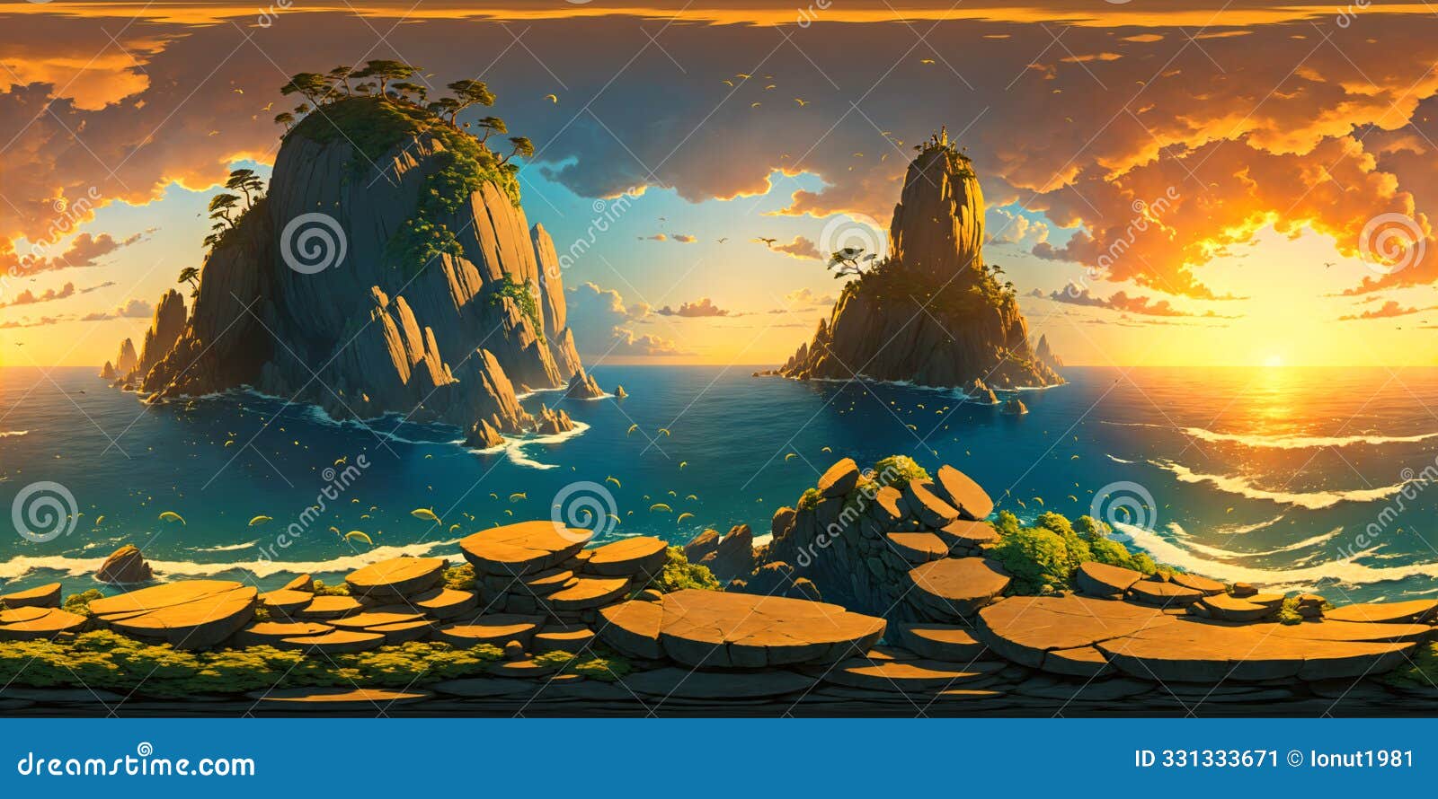 HDRI Stylized Landscape Equirectangular Panorama 26 Stock Image - Image ...