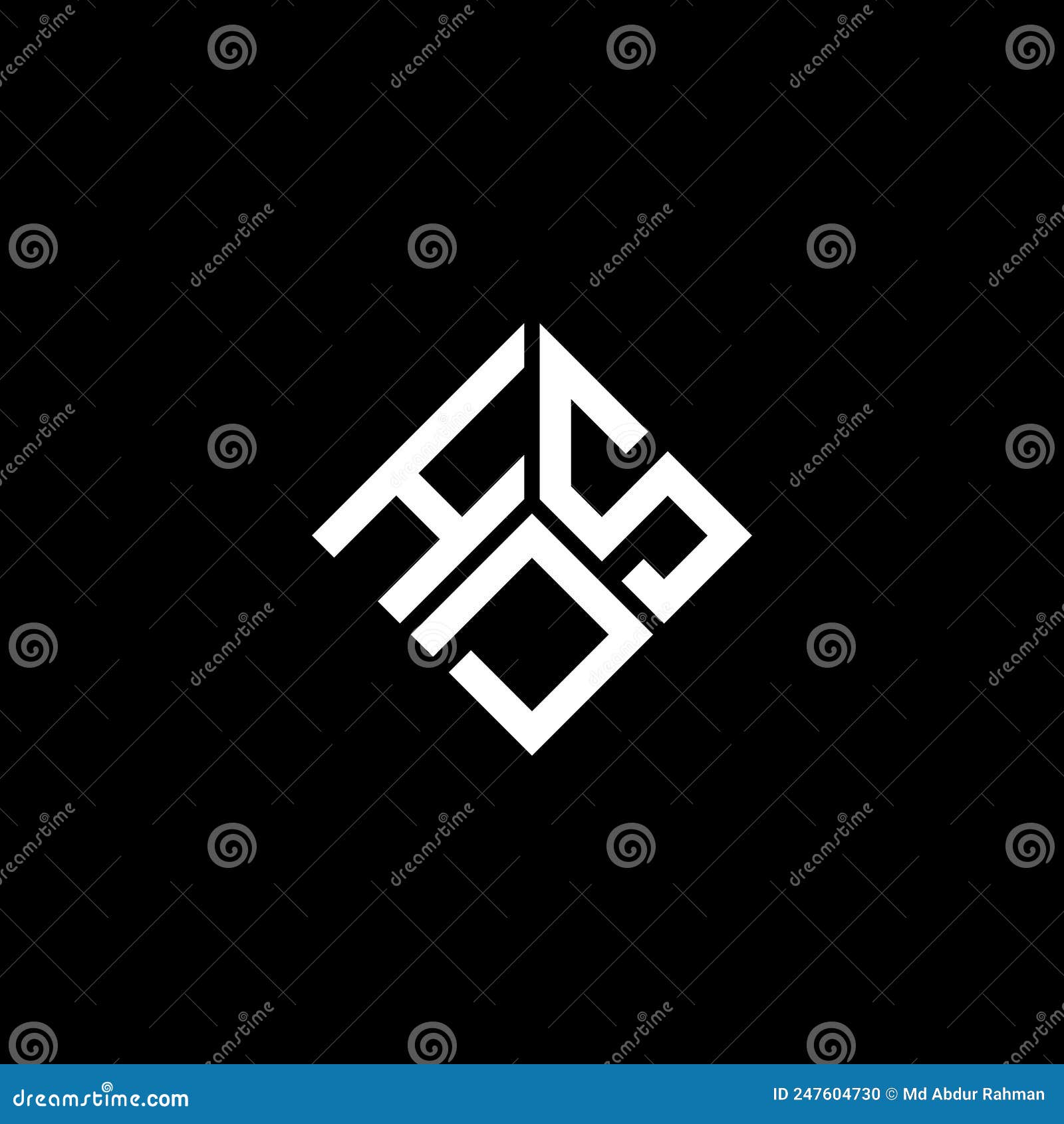 HDS Letter Logo Design on Black Background. HDS Creative Initials ...