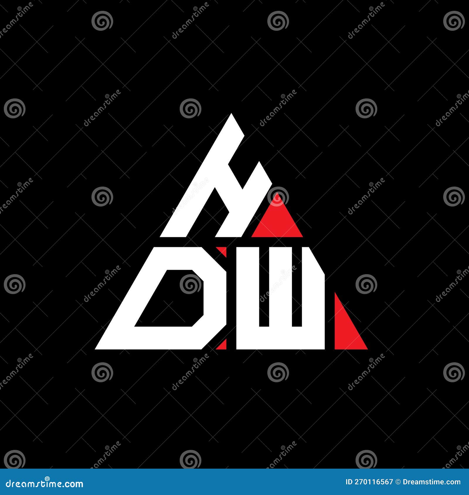 HDW Triangle Letter Logo Design with Triangle Shape. HDW Triangle Logo ...