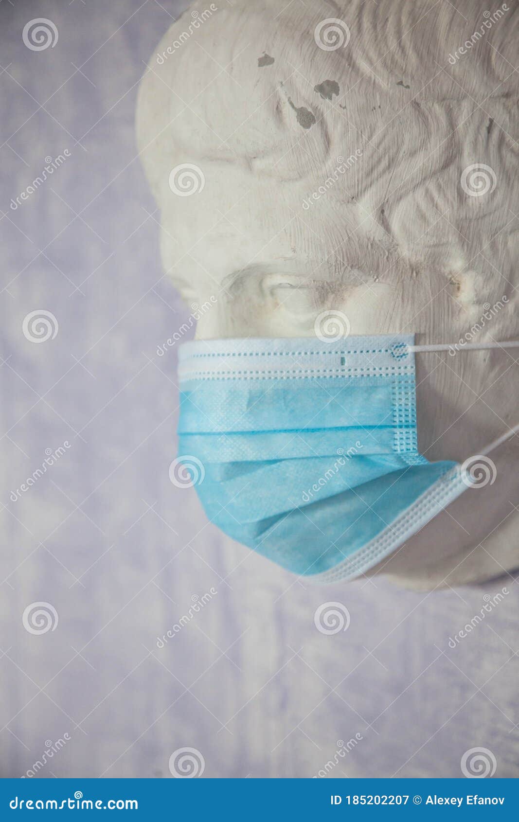 Head of an Ancient Greek Philosopher in a Protective Medical Mask Stock ...