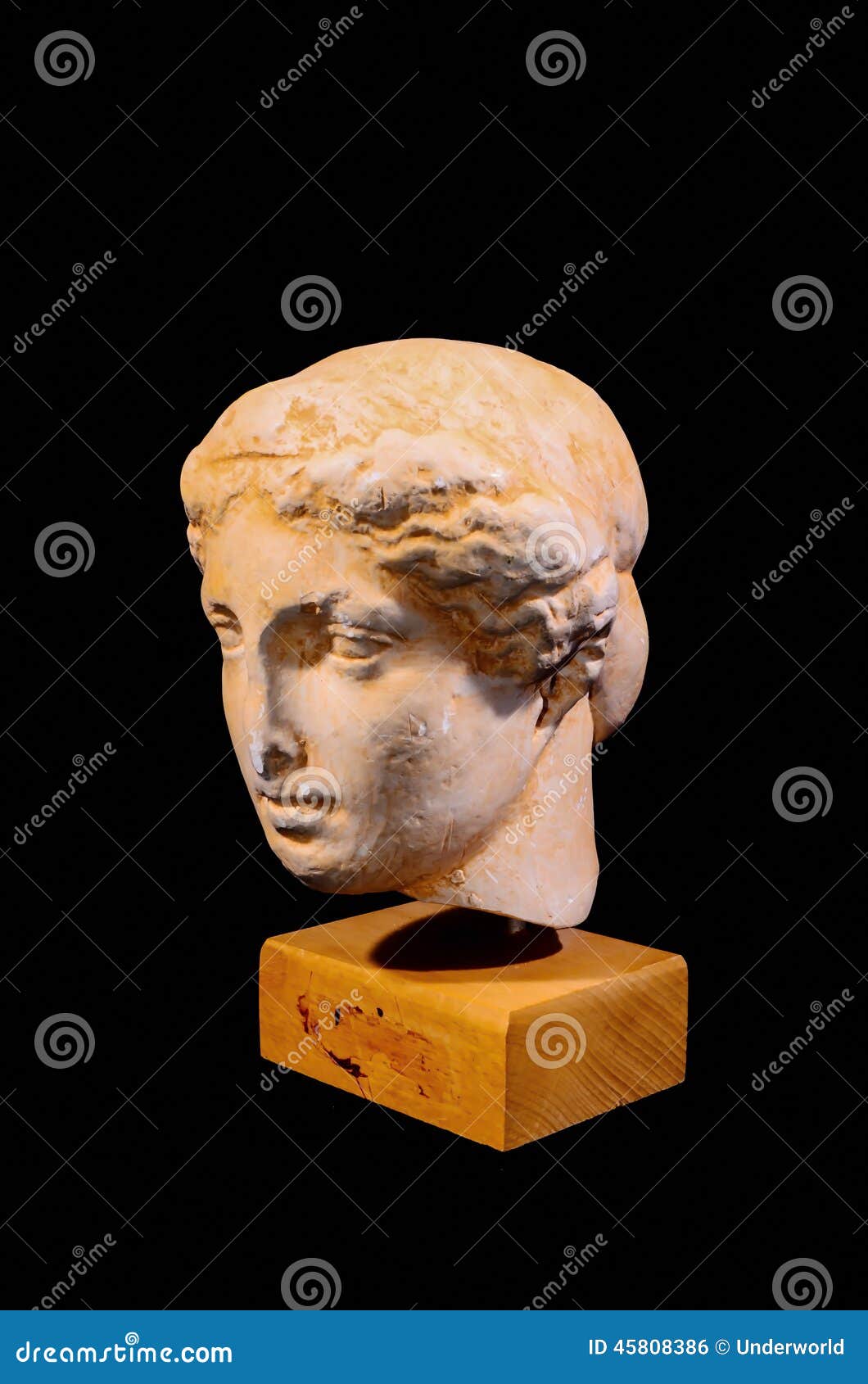 Head of the Ancient Greek Statue Isolated Stock Photo - Image of ...