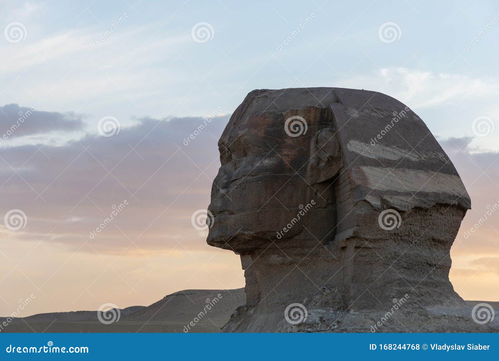 Head of Sphinx in Giza Pyramid Complex Also Called the Giza Necropolis ...