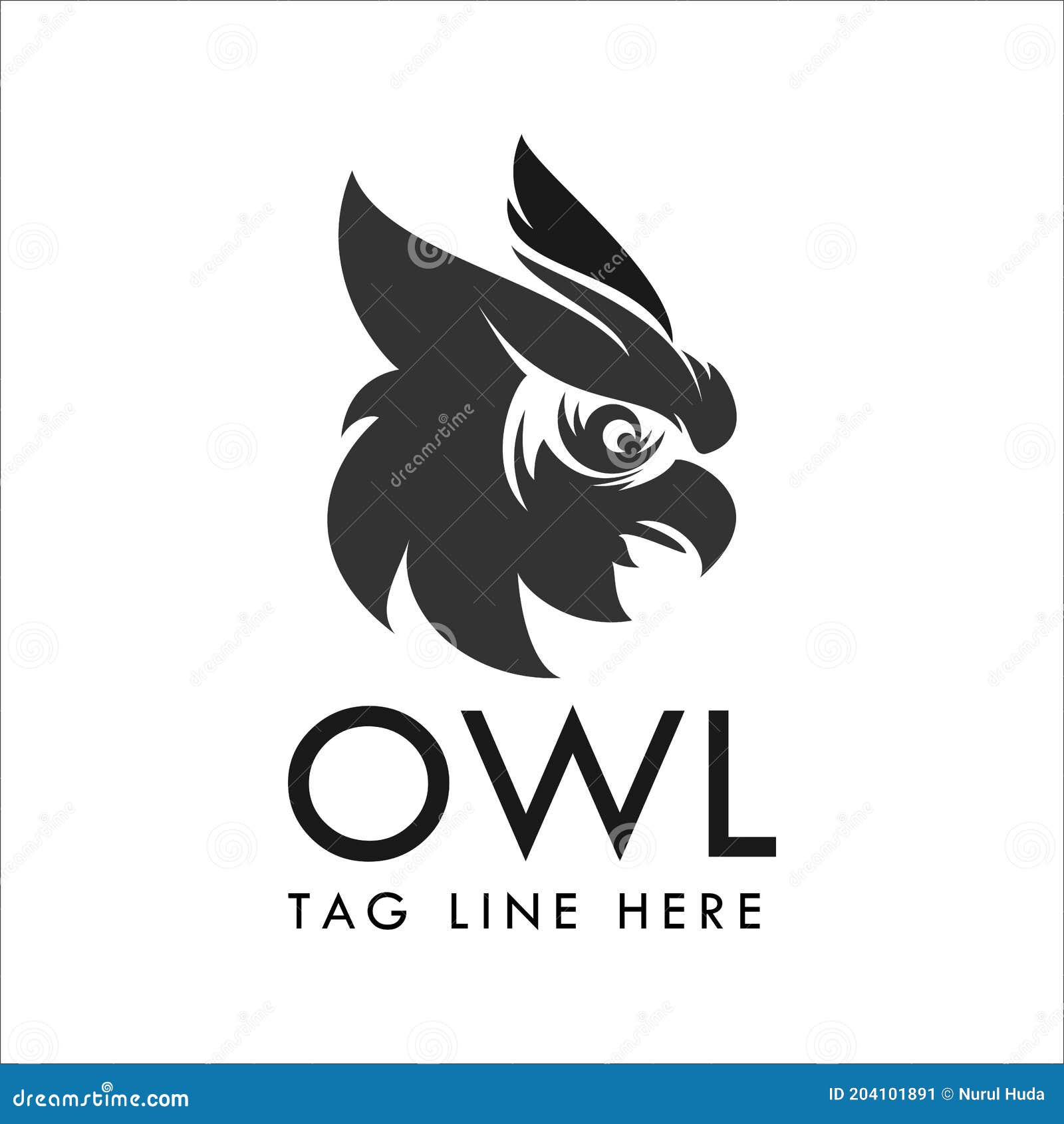 The Head Angry Owl Logo Illustration Vector Template Modern Stock ...