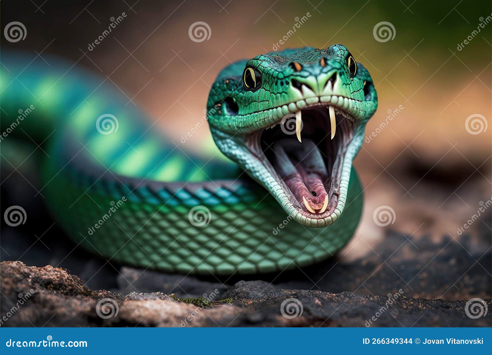 Head of Angry Snake Created by Generative AI Stock Illustration ...