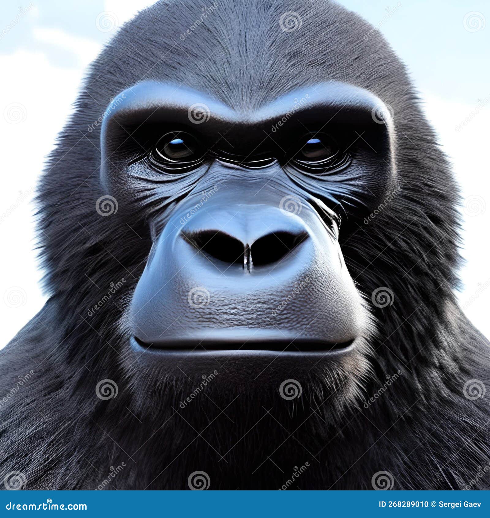 Head ape 3D stock illustration. Illustration of primate - 268289010