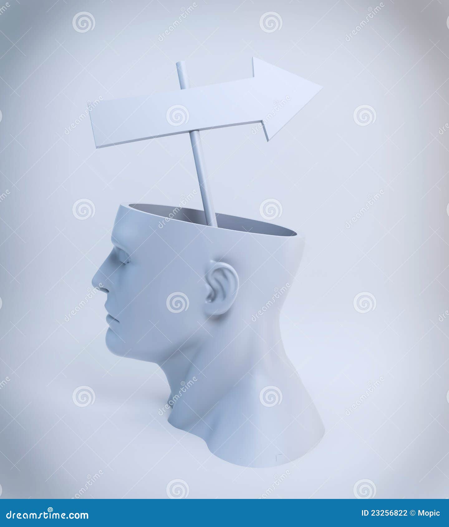 Head with an arrow stock illustration. Illustration of business - 23256822