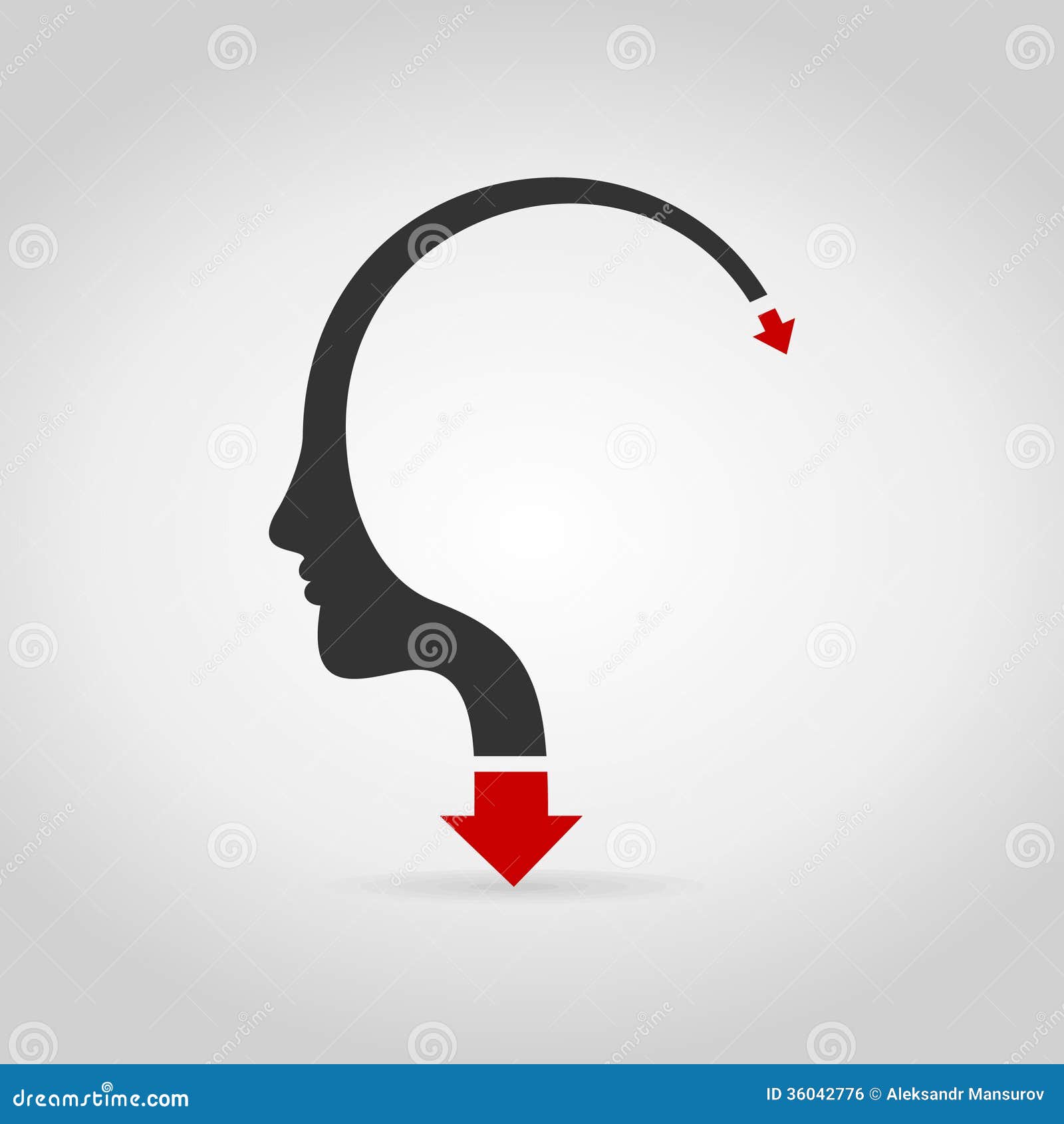 Head arrow3 stock vector. Illustration of body, silhouette - 36042776
