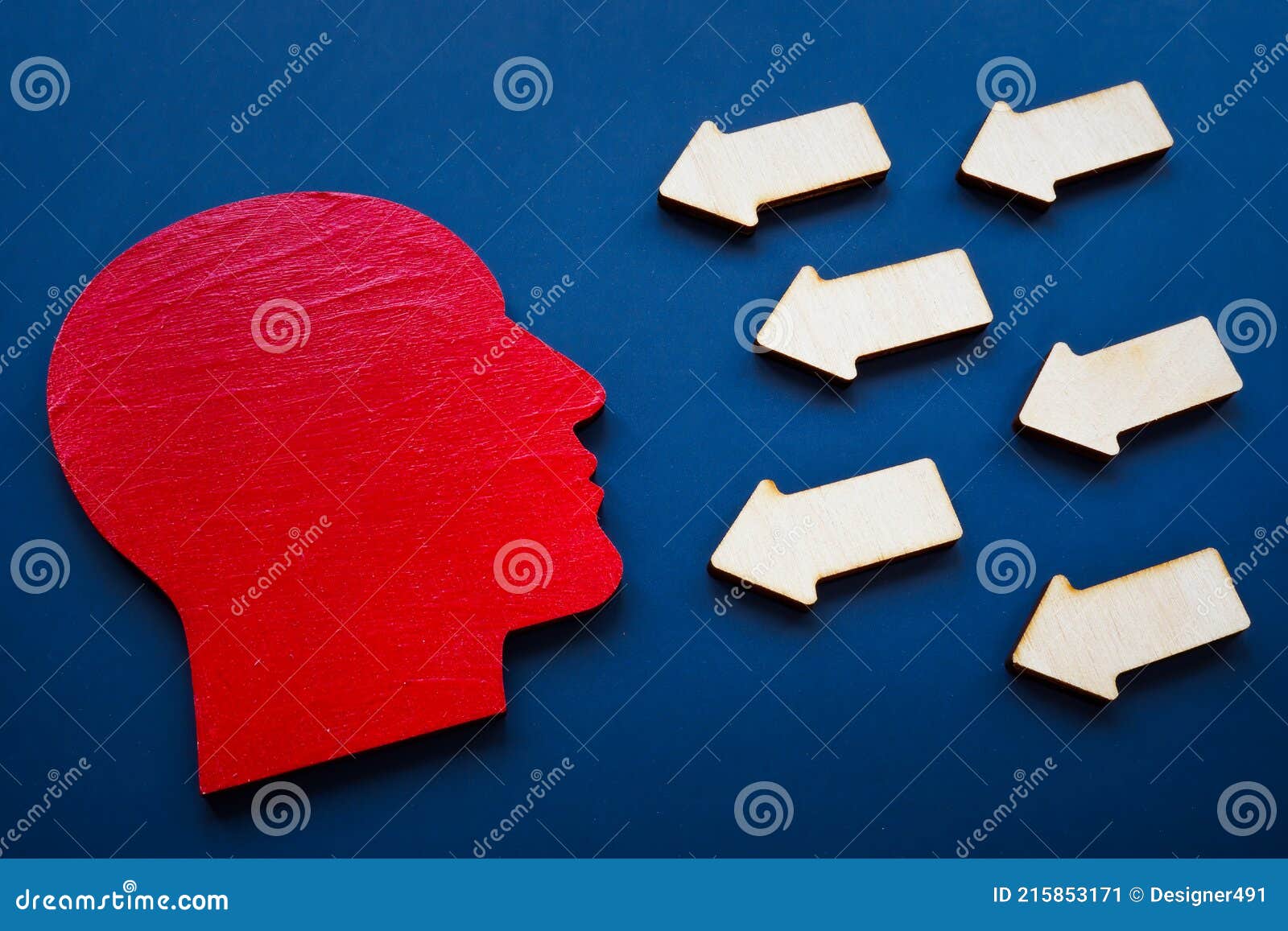 Head and Arrows As Symbol of Resiliency and Stress. Stock Image - Image ...
