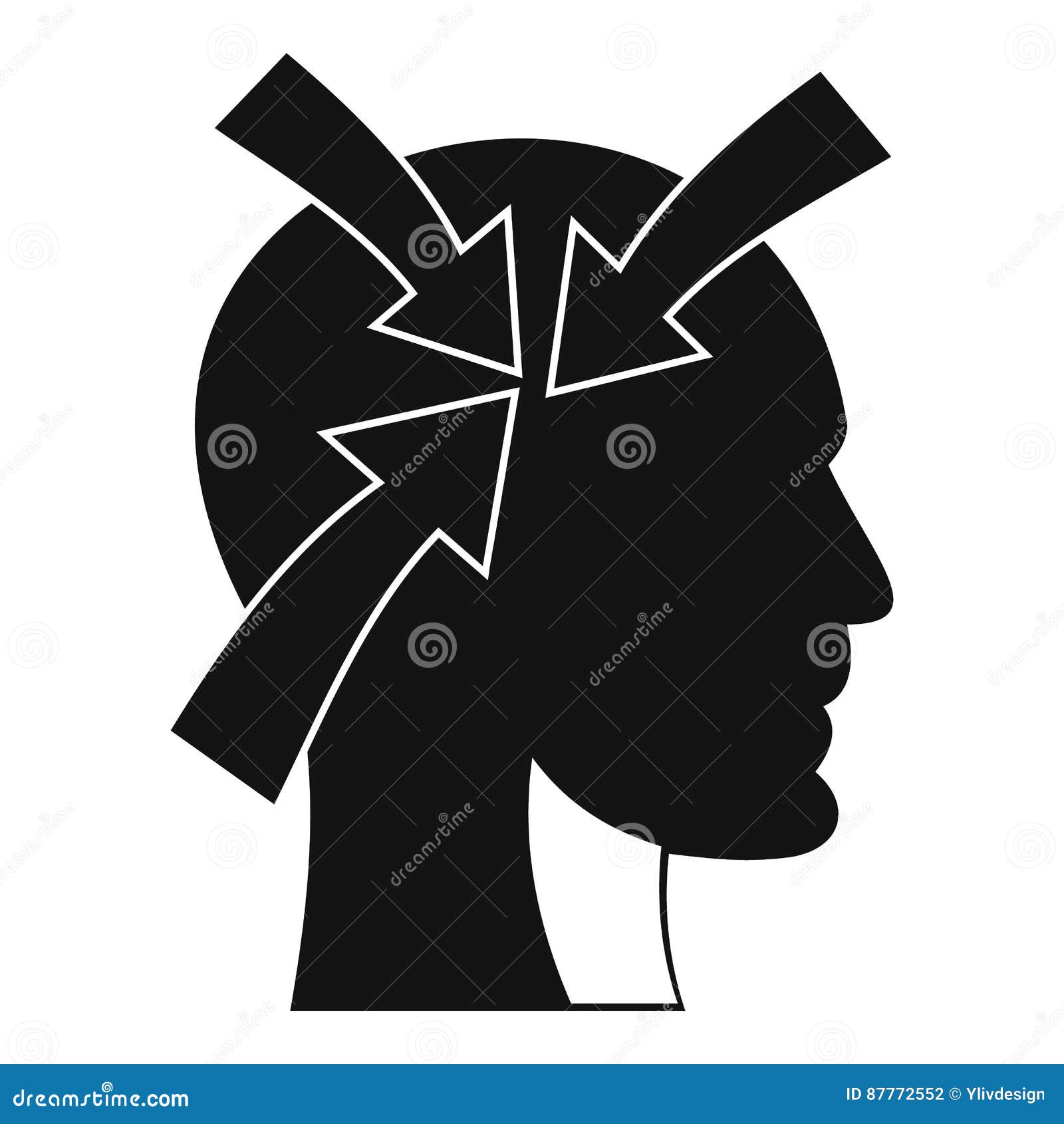 Head with Arrows Icon, Simple Style Stock Vector - Illustration of ...