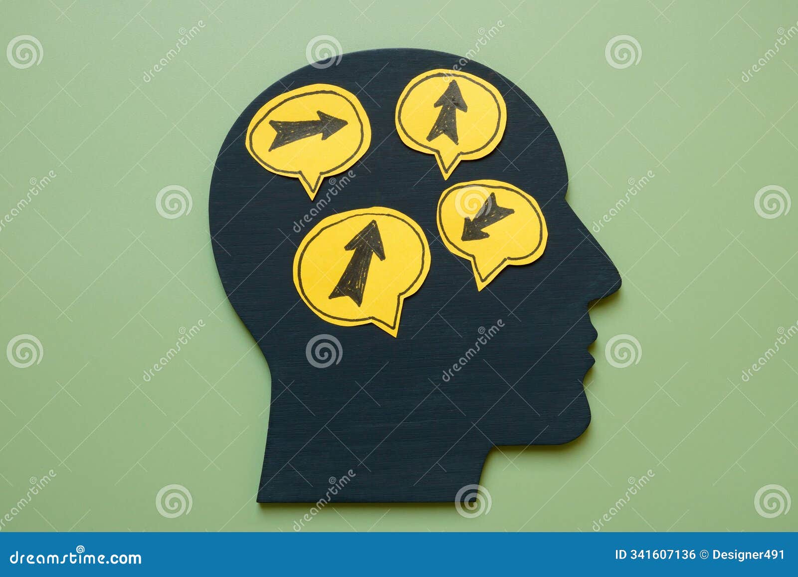 Head with Arrows Pointing in Different Directions. Decision-making and ...