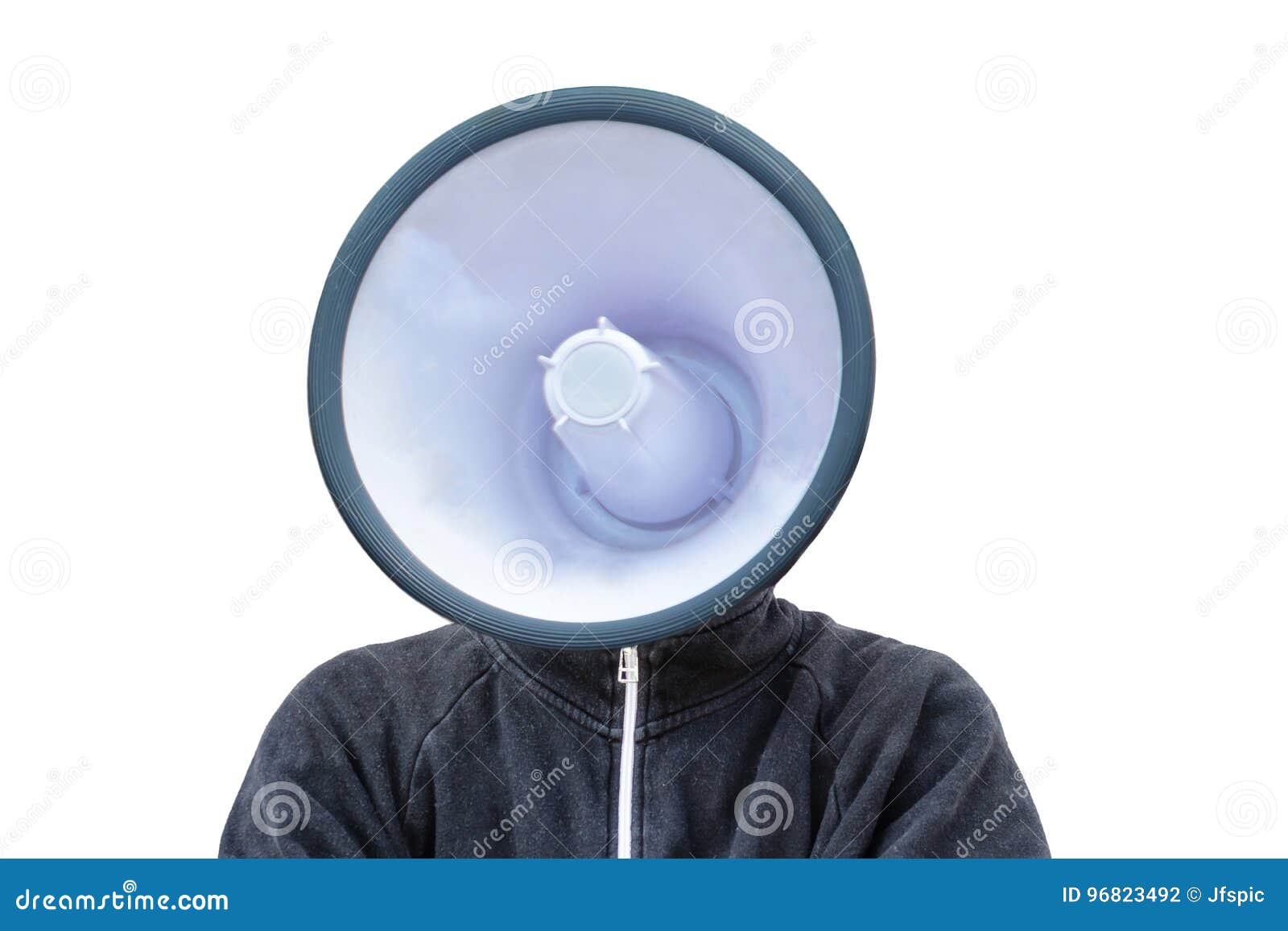 Head As a Megaphone or Loudspeaker. Stock Photo - Image of alarm ...