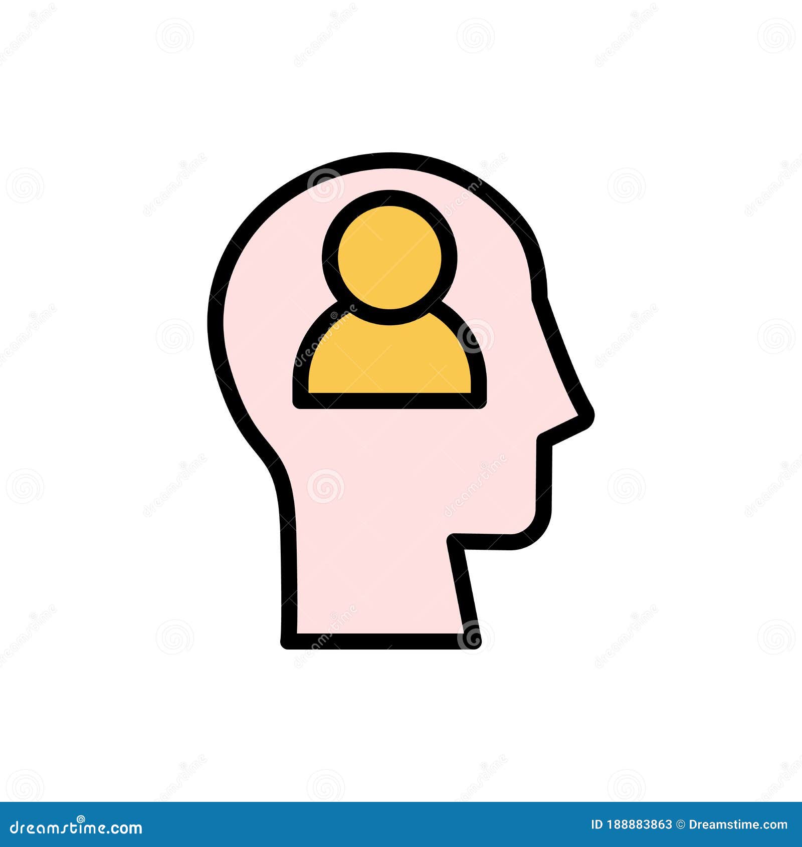 Head Avatar Man Icon. Simple Color with Outline Vector Elements of ...