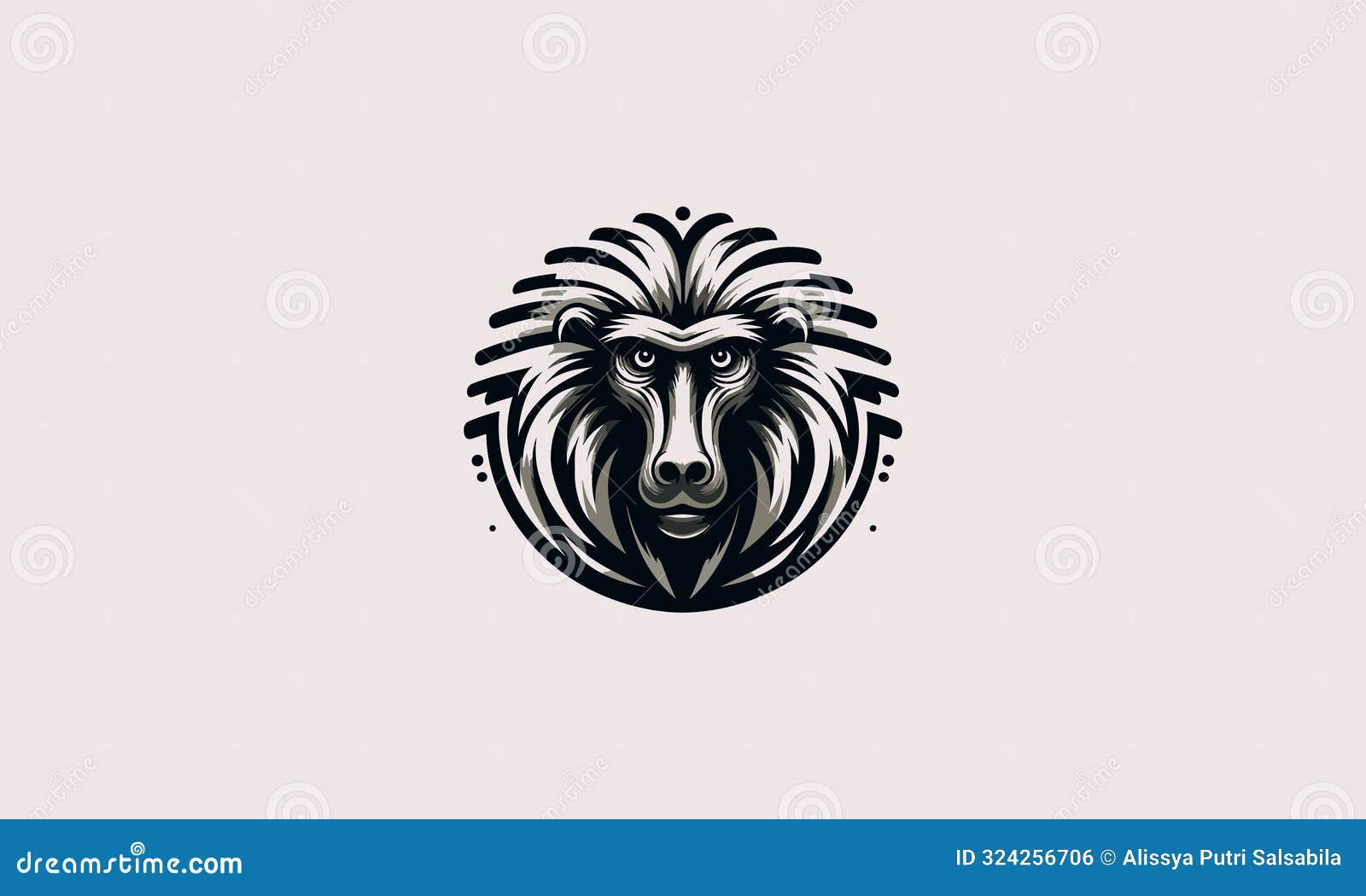Head Baboon Angry Vector Logo Design Stock Vector - Illustration of ...
