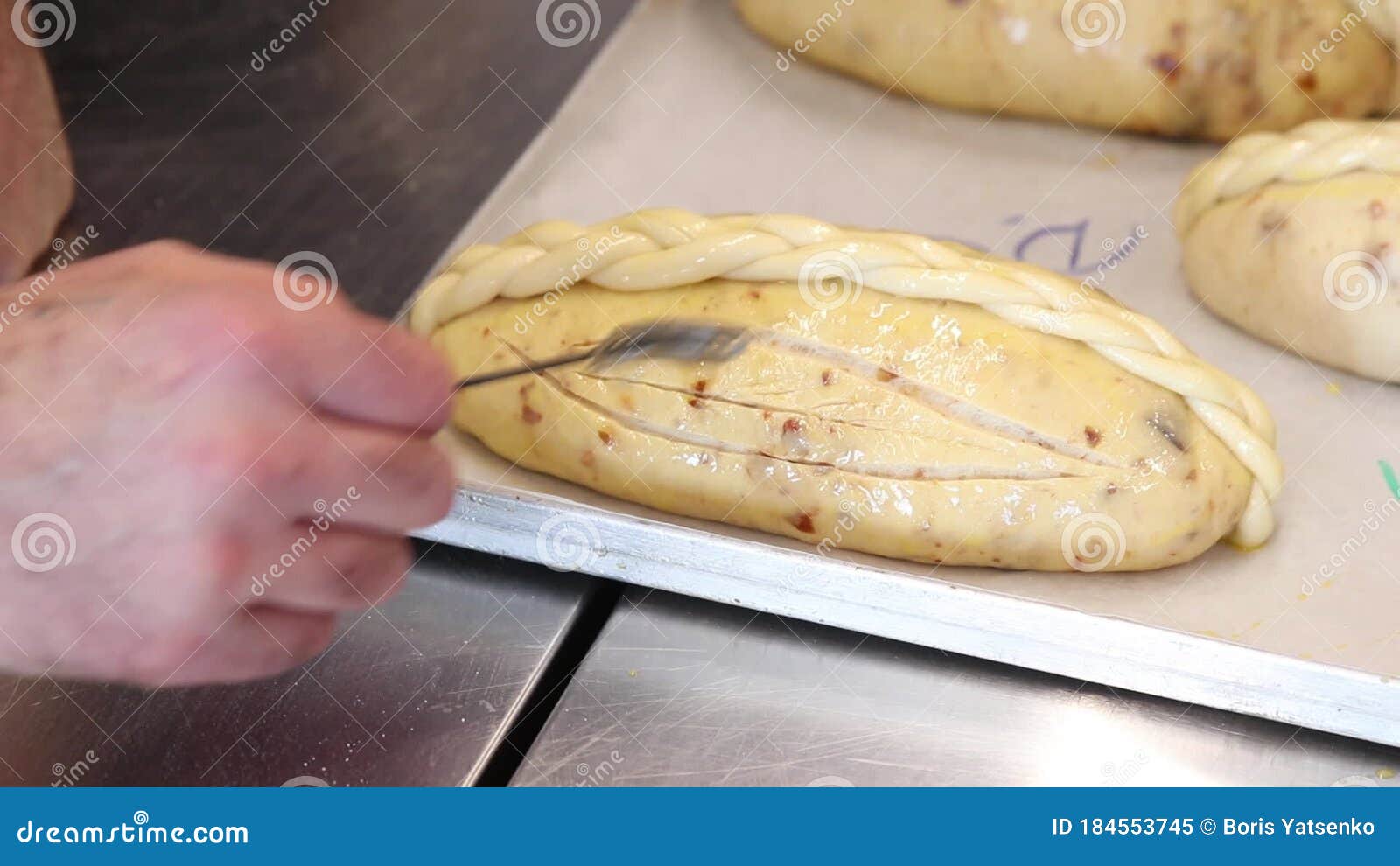 The Head Baker Works in the Bakery Stock Video - Video of caucasian ...