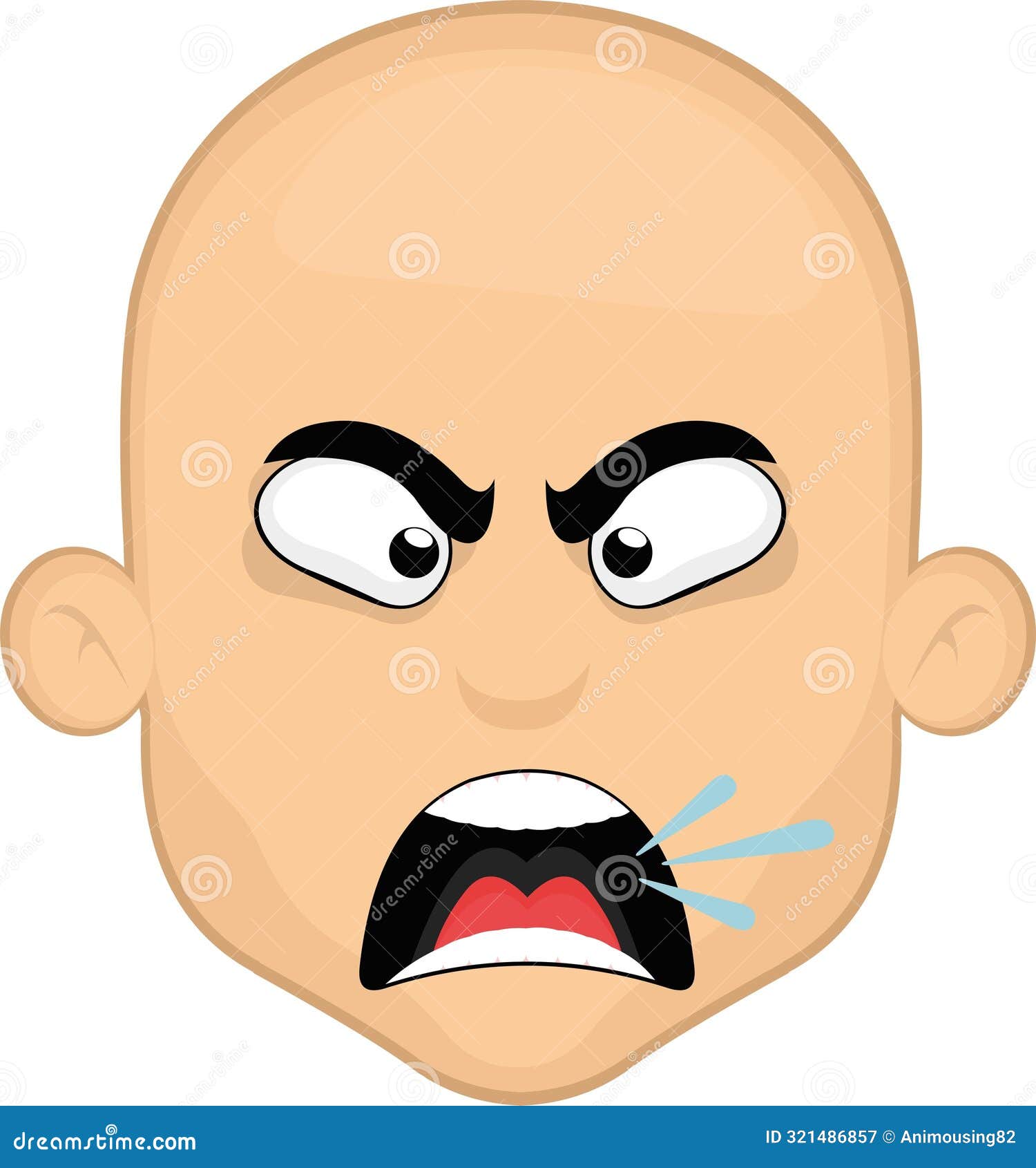 Head Bald Man Cartoon Scream Stock Vector - Illustration of anger ...