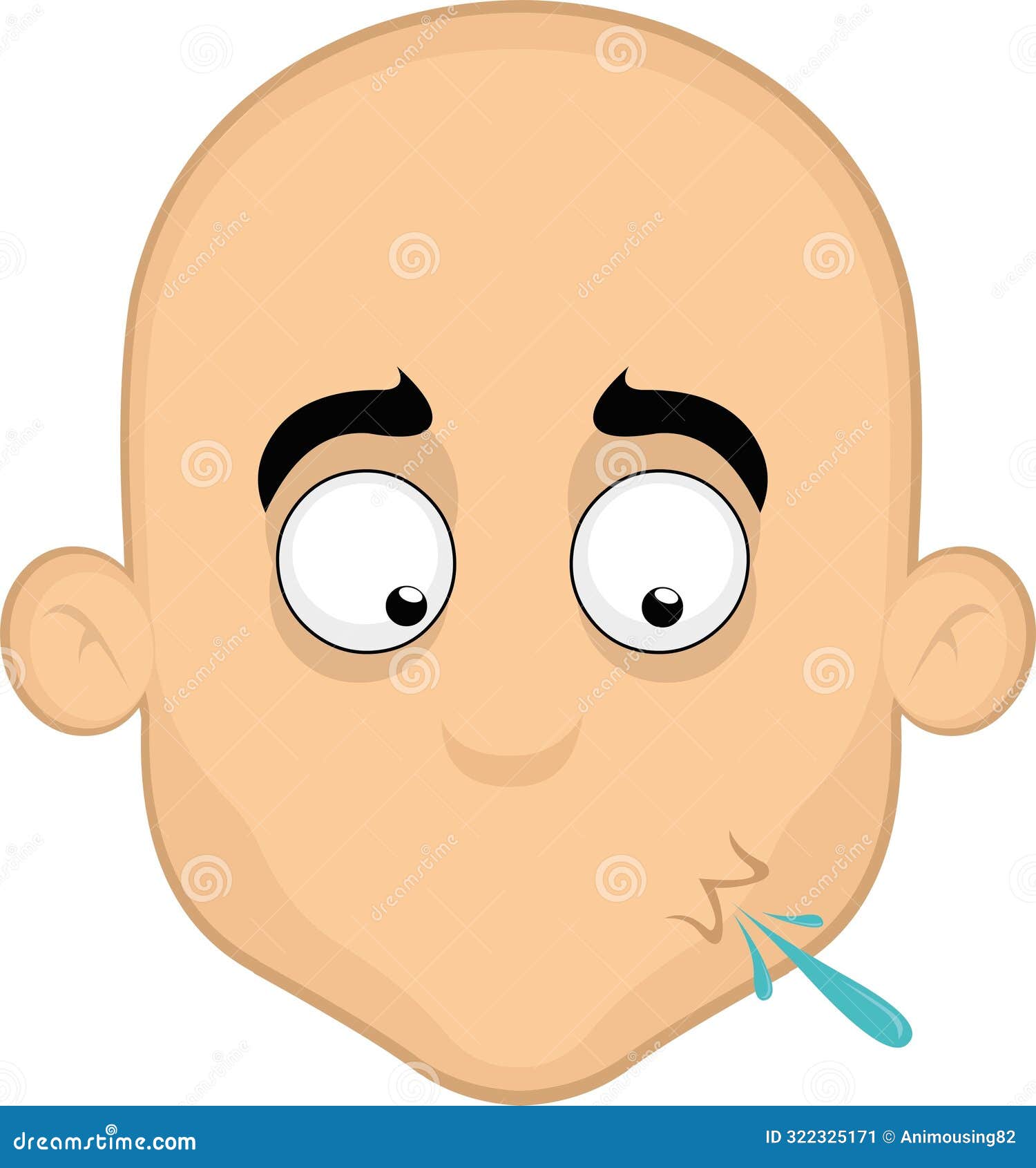 Head Bald Man Cartoon Spitting Stock Vector - Illustration of facial ...
