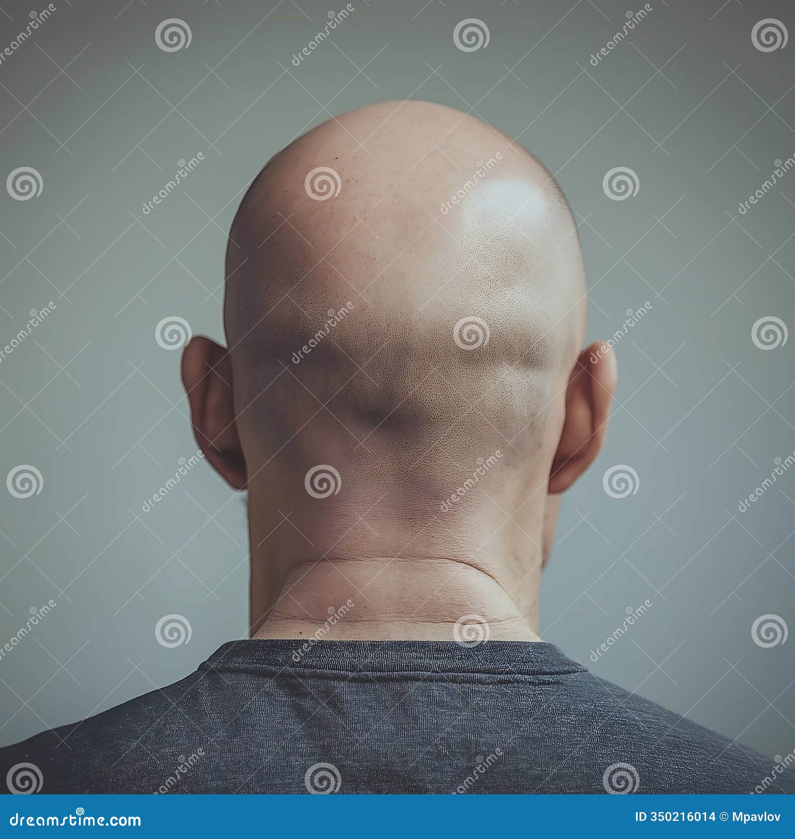 Head of a Bald Man, Close-up Stock Illustration - Illustration of ...