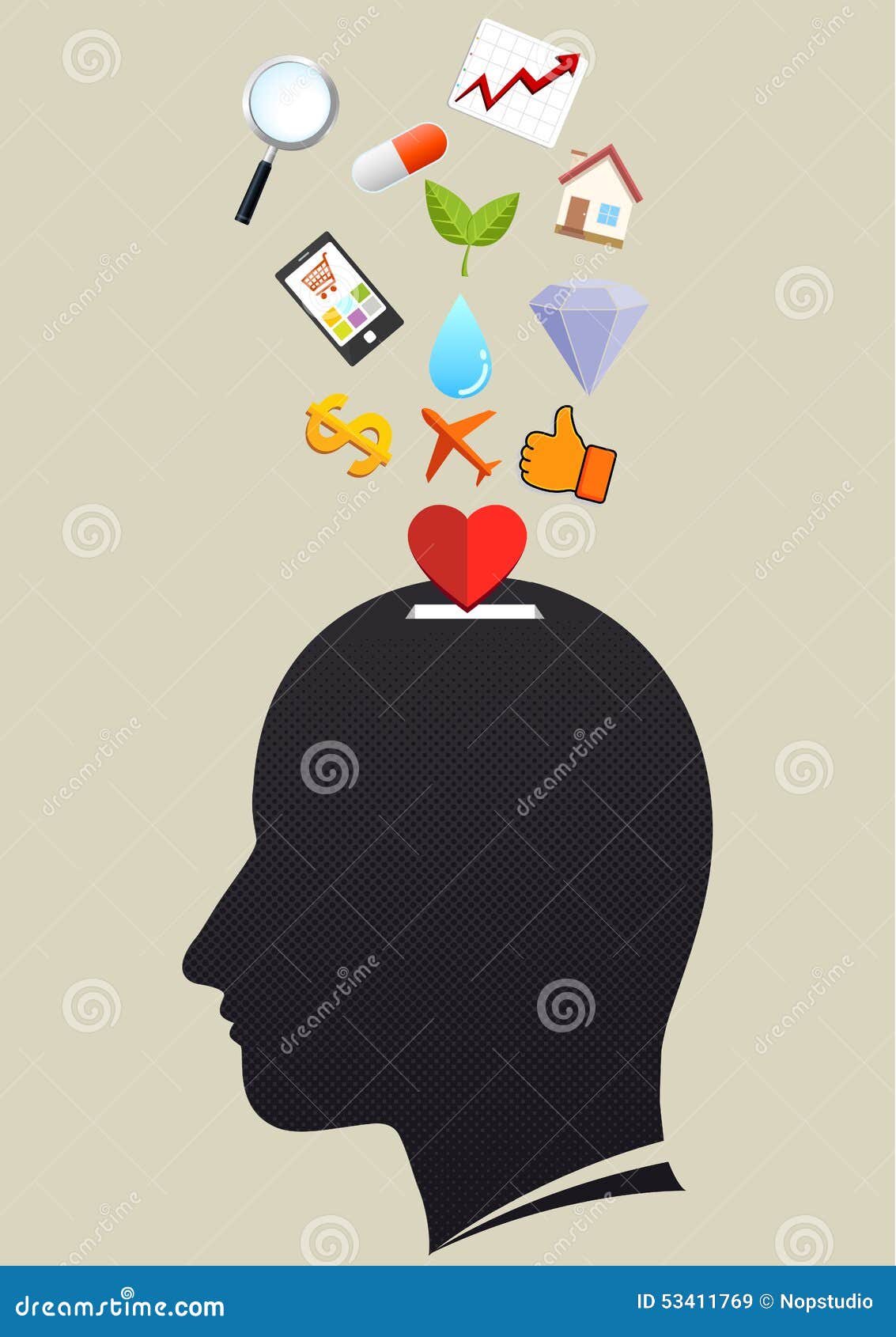 Head bank thinking stock vector. Illustration of graph - 53411769