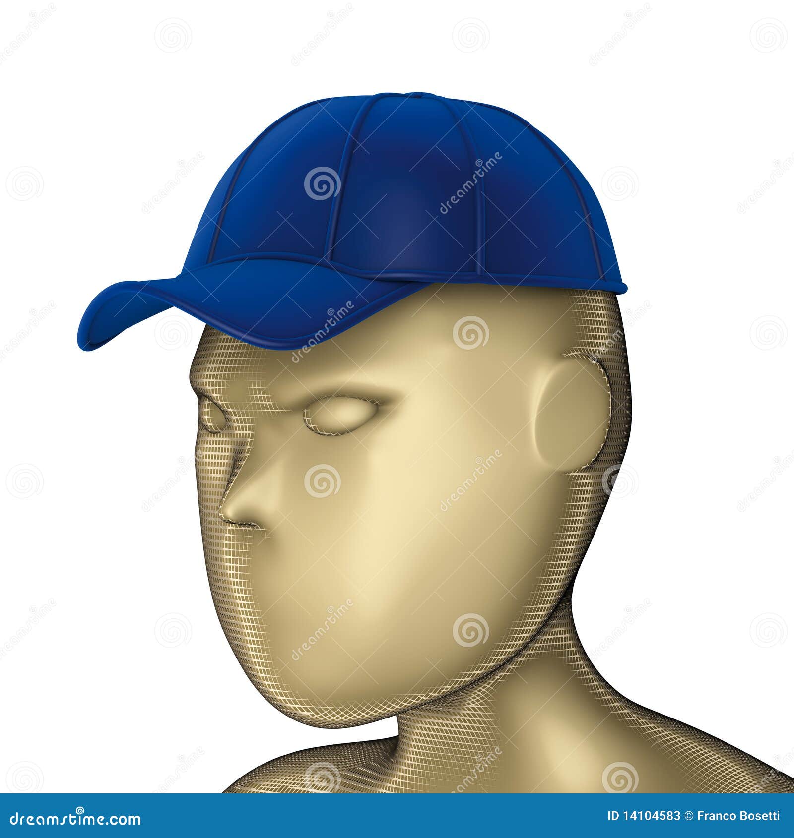 Head Baseball blue cap stock illustration. Illustration of racing ...