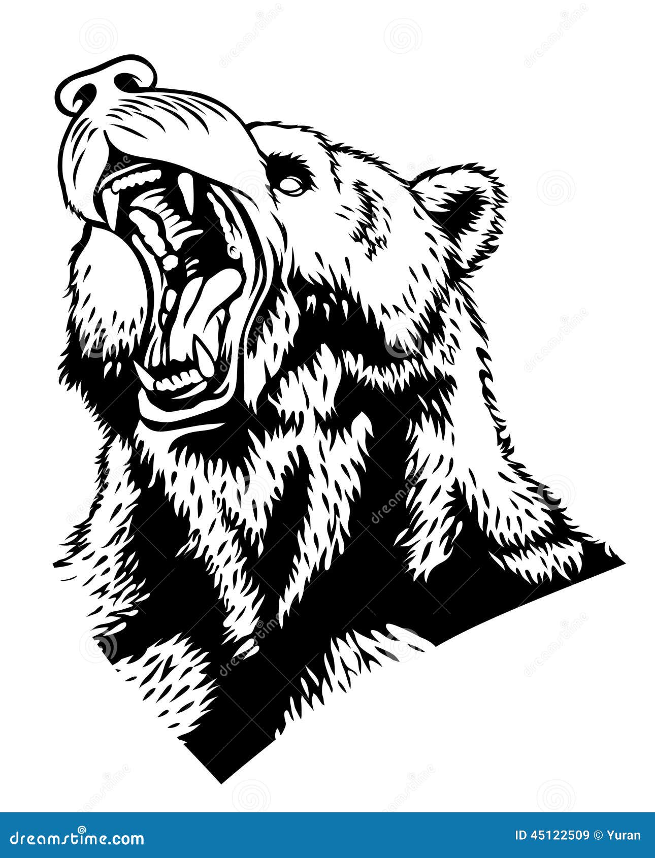 Head of the bear stock vector. Illustration of fang, motion - 45122509