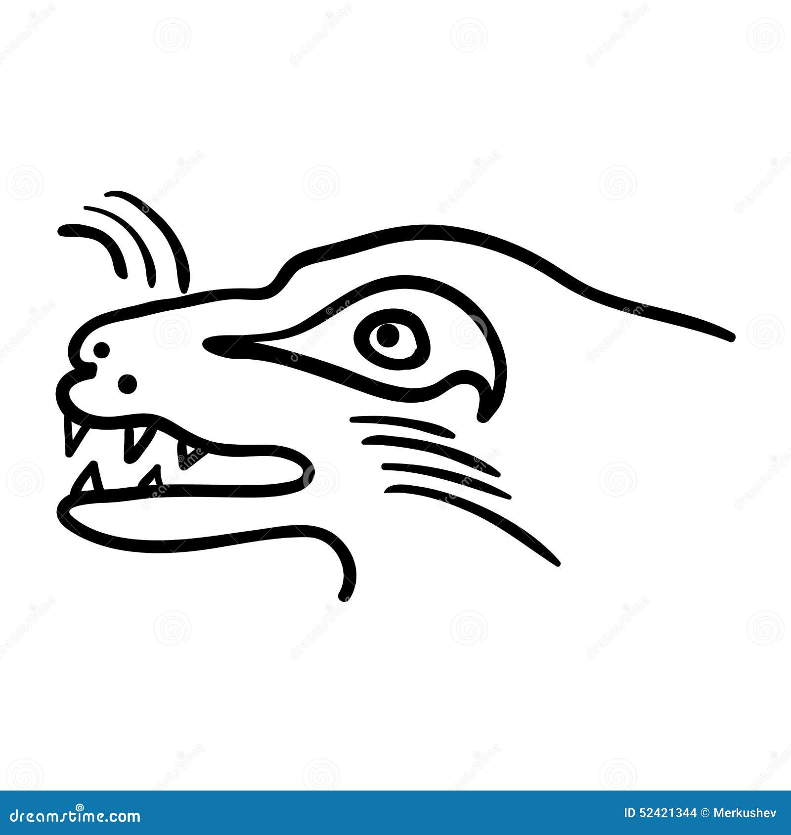 Head of the beast stock vector. Illustration of vector - 52421344