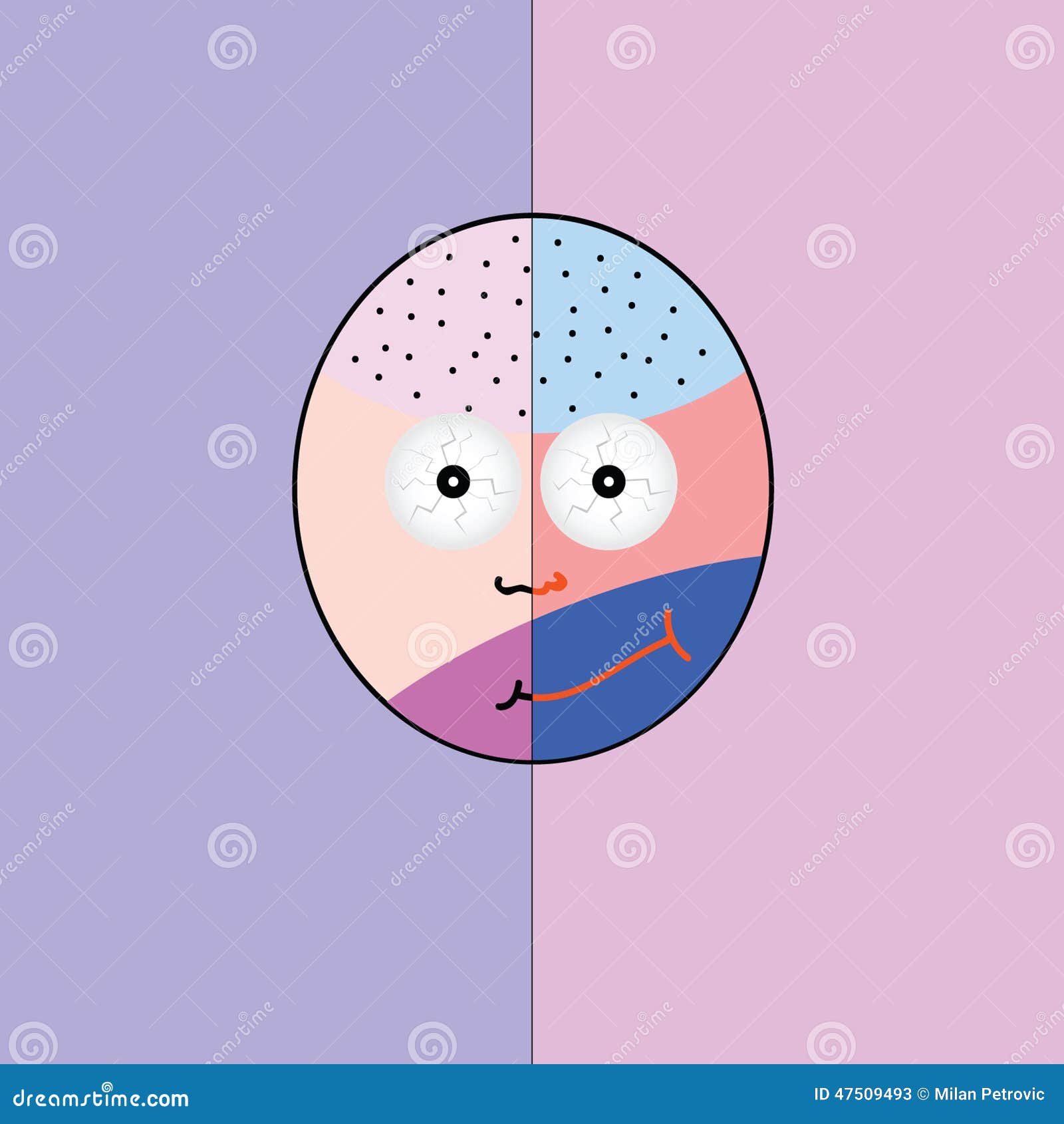 Head and Big Eye Vector Illustration Stock Vector - Illustration of ...