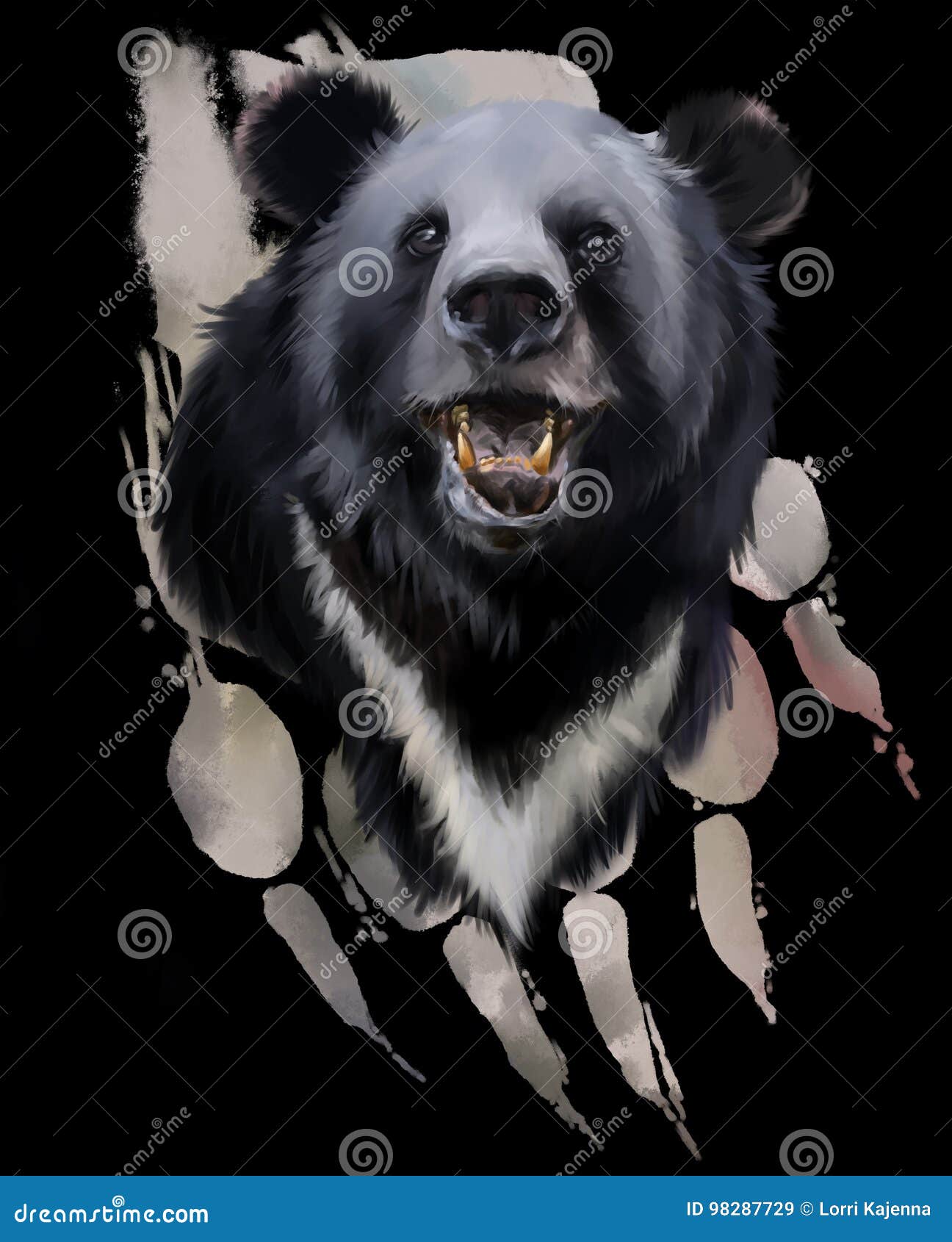 Head of a black bear stock illustration. Illustration of fall - 98287729