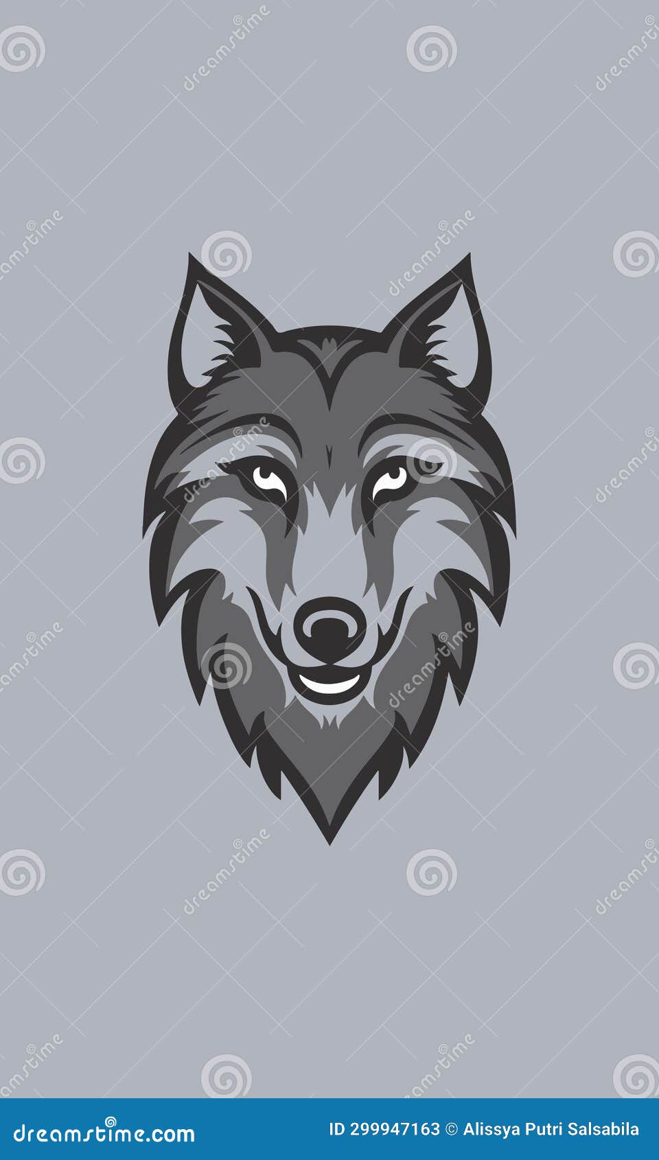 Head Black Wolf Vector Flat Design Stock Illustration - Illustration of ...