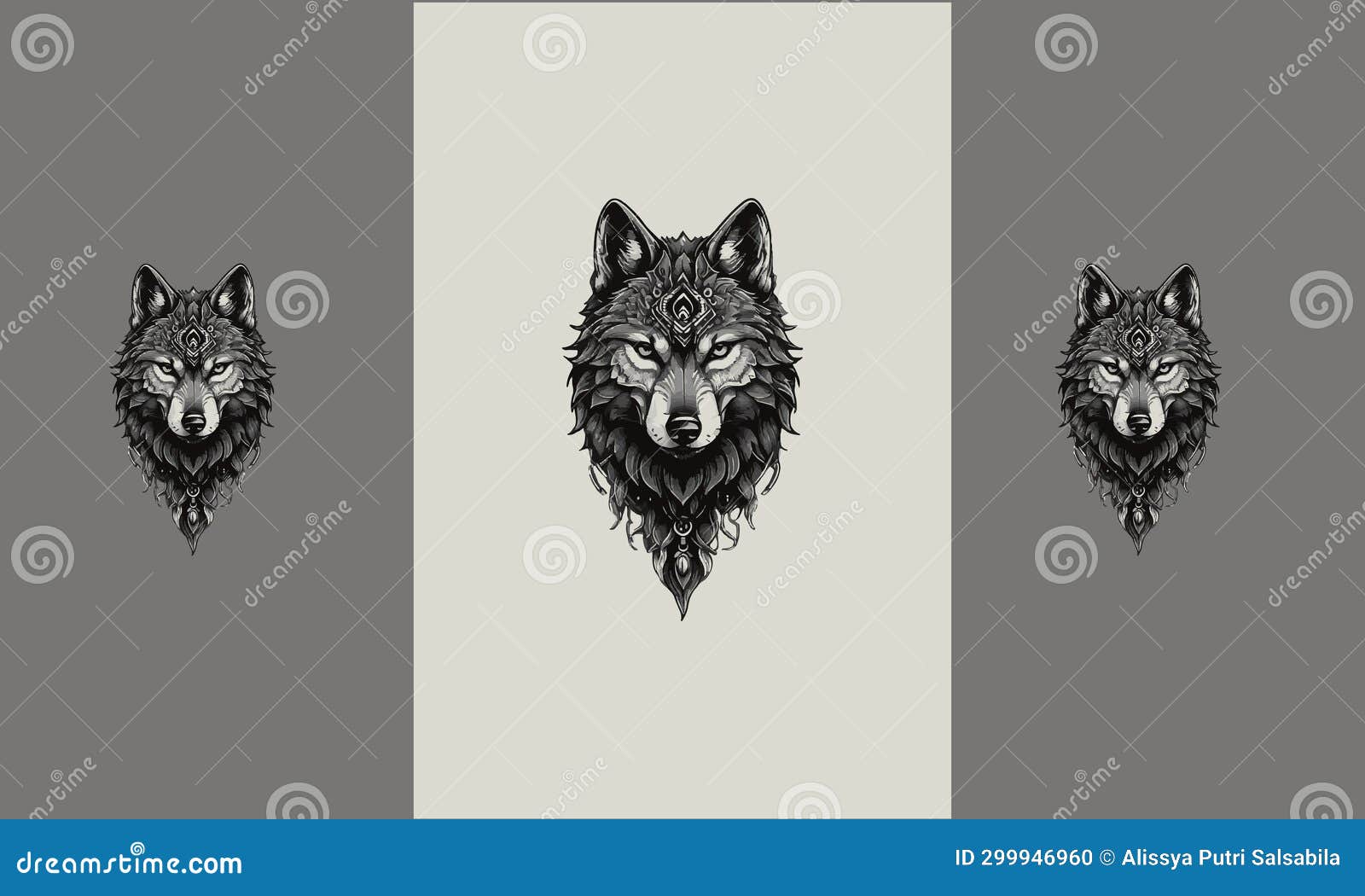 Head Black Wolf Vector Mascot Design Stock Illustration - Illustration ...