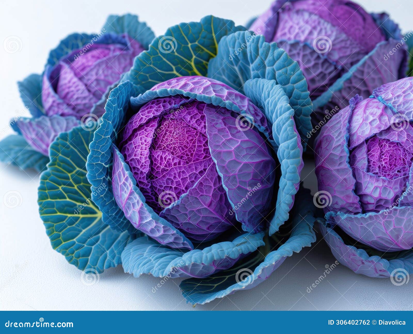 Head of Blue Cabbage on White Background Stock Illustration ...