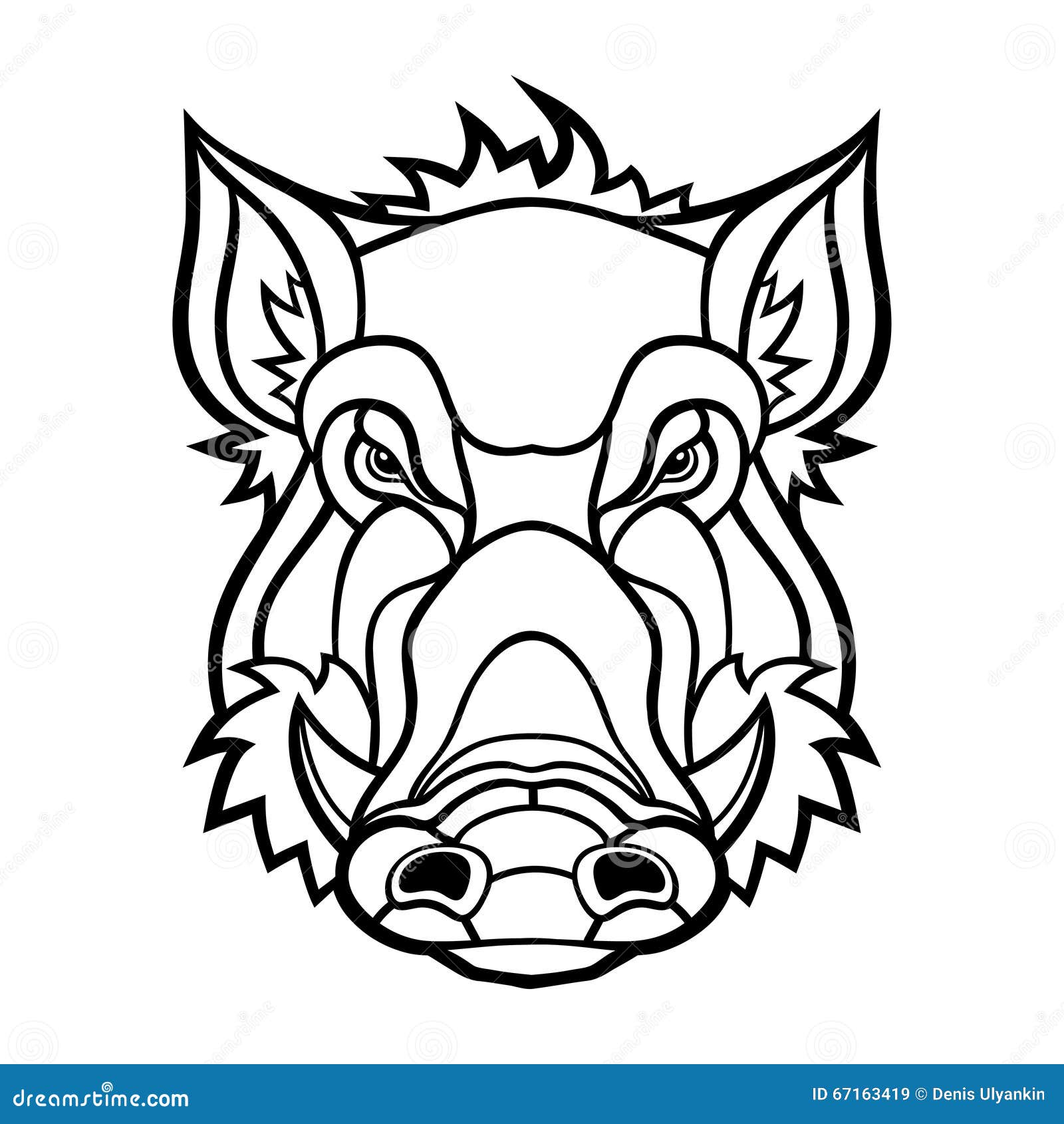 Head of boar mascot design stock illustration. Illustration of ...