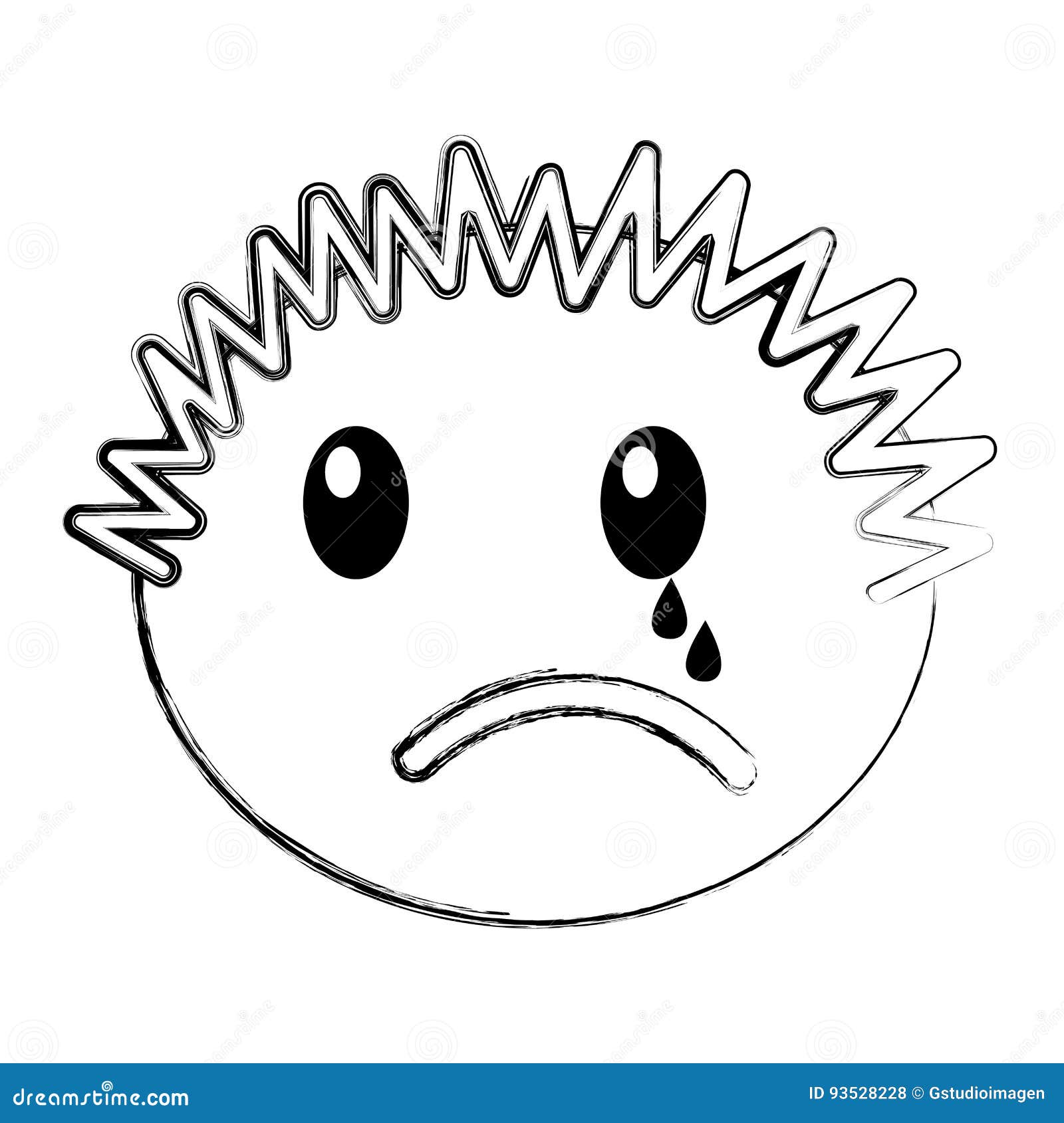 Head boy crying expression stock vector. Illustration of head - 93528228