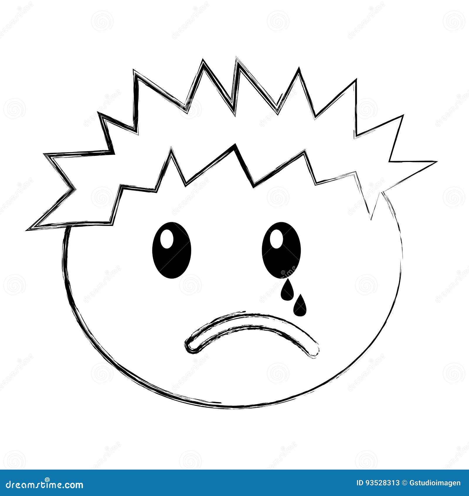 Head boy crying expression stock vector. Illustration of male - 93528313