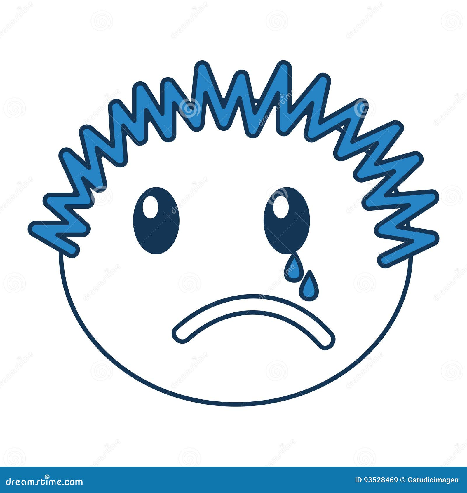 Head boy crying expression stock vector. Illustration of background ...