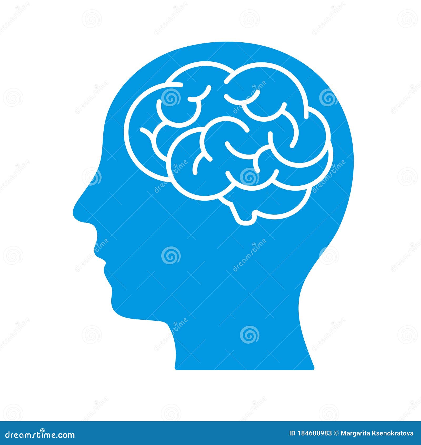 Head with Brain. Brain, Mind or Intelligence Line Art Vector Icon Stock ...