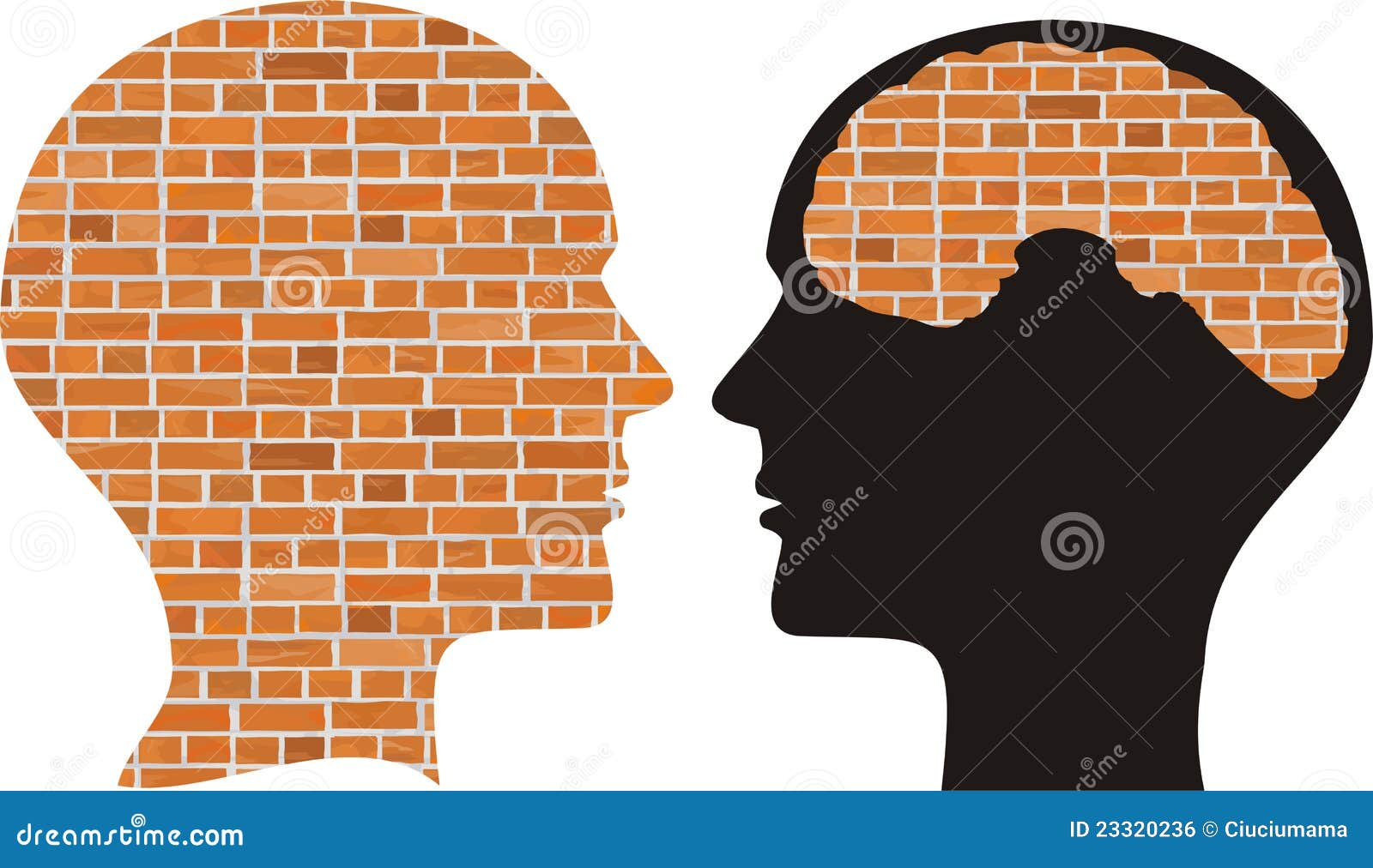 Head and brain of brick stock vector. Illustration of knowlege - 23320236