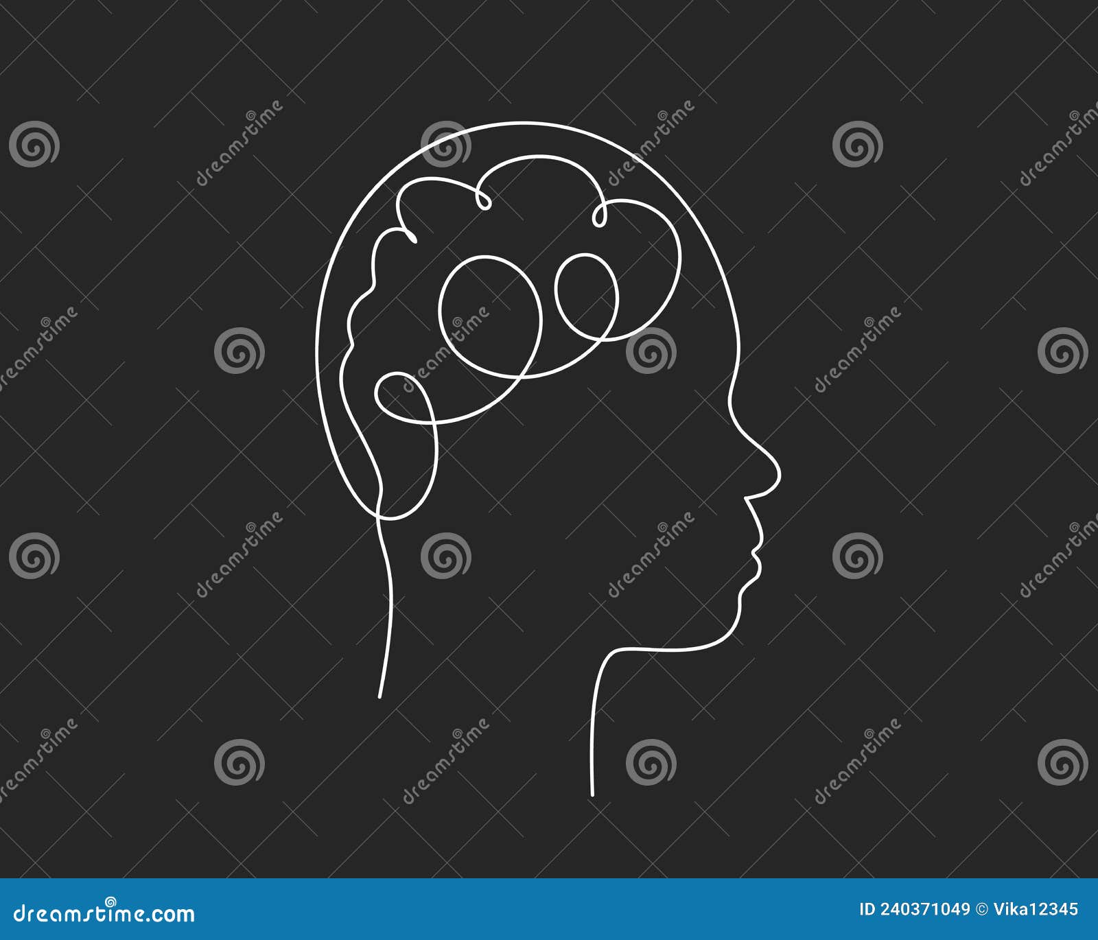 Asian Non-binary Head In Profile With Small Snub Nose Continuous One ...