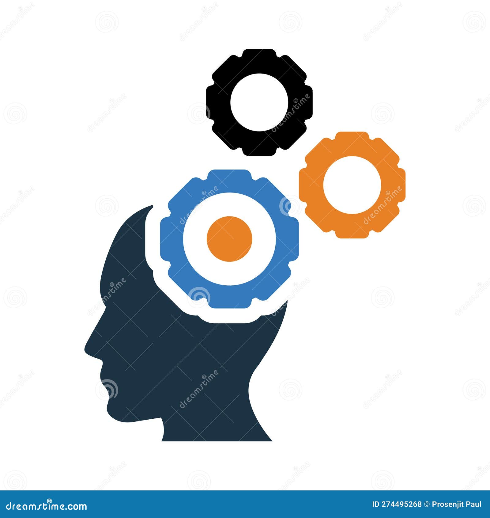 Head, Brain, Gear, Brain Management Icon Stock Vector - Illustration of ...