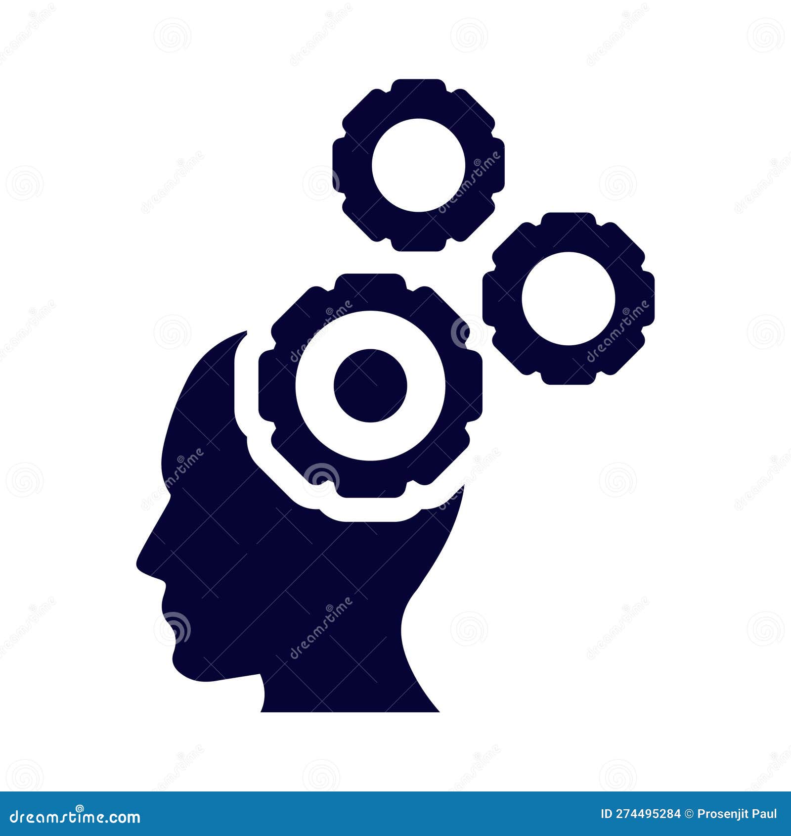 Head, Brain, Gear, Brain Management Icon Stock Vector - Illustration of ...
