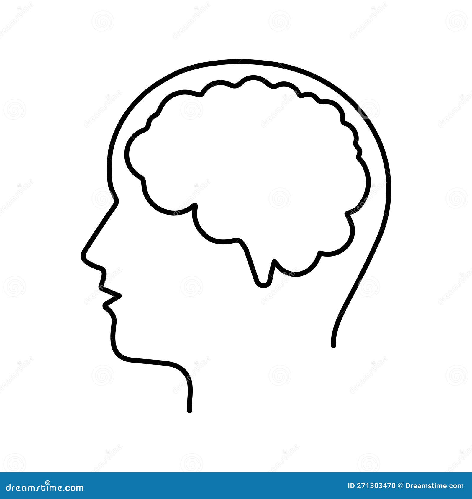 Head, Brain, Human Head Icon Stock Vector - Illustration of think, head ...