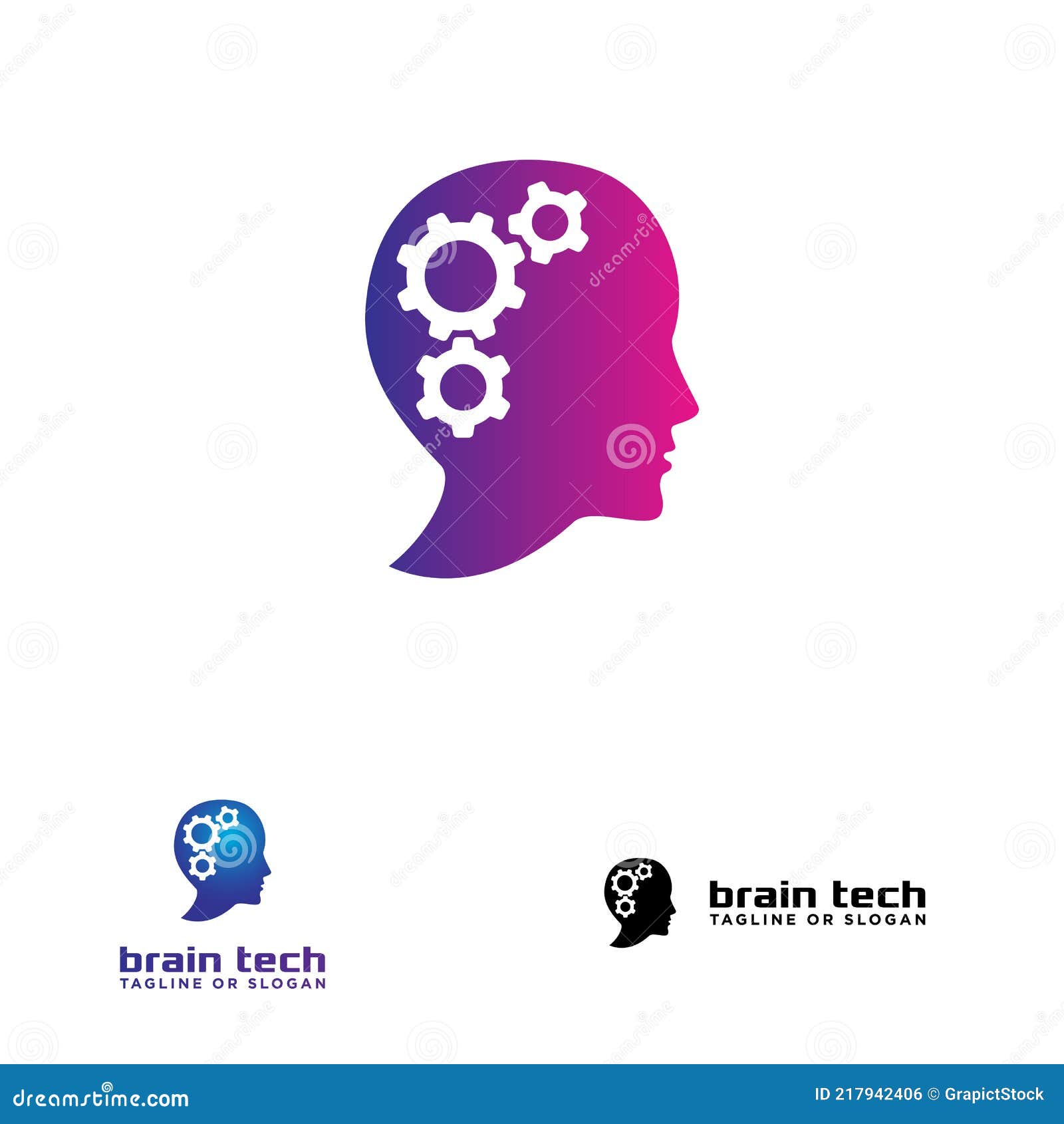 Head and brain logo design stock vector. Illustration of medicine ...