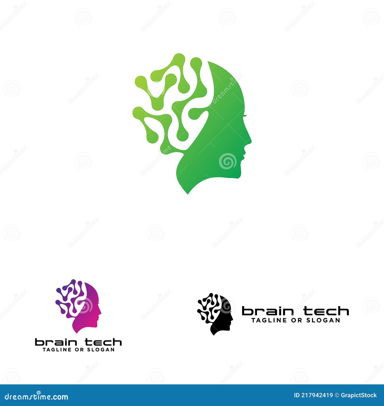 Head and brain logo design stock vector. Illustration of innovation ...